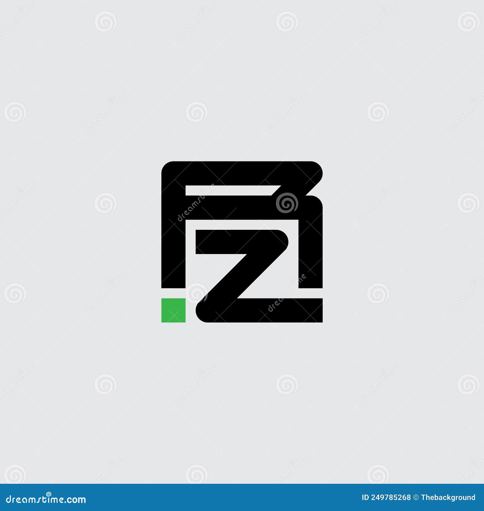 RZ - Logotype with Letters and Green Dot. R and Z - Initials or Logo ...