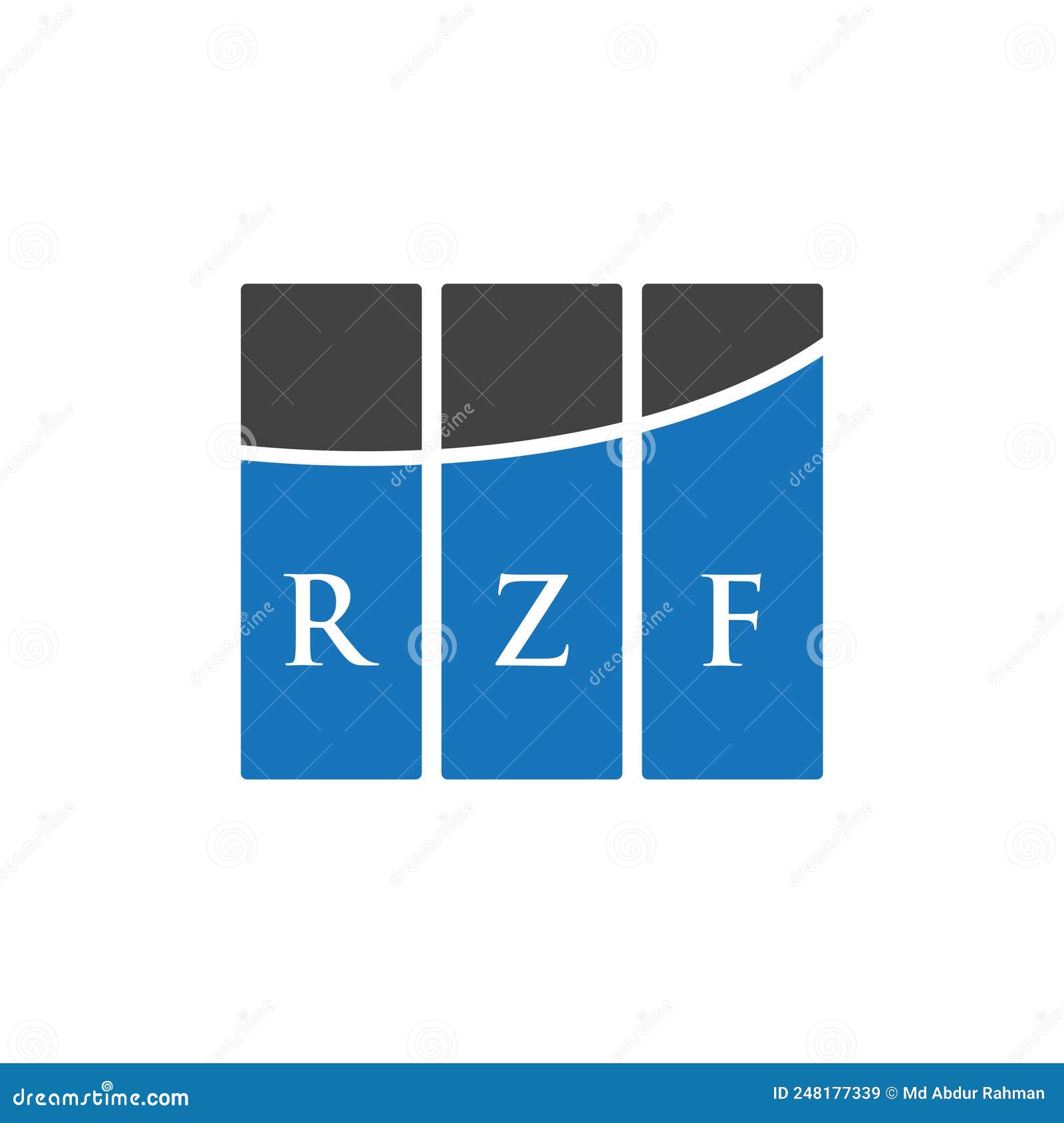 RZF Letter Logo Design on WHITE Background. RZF Creative Initials ...