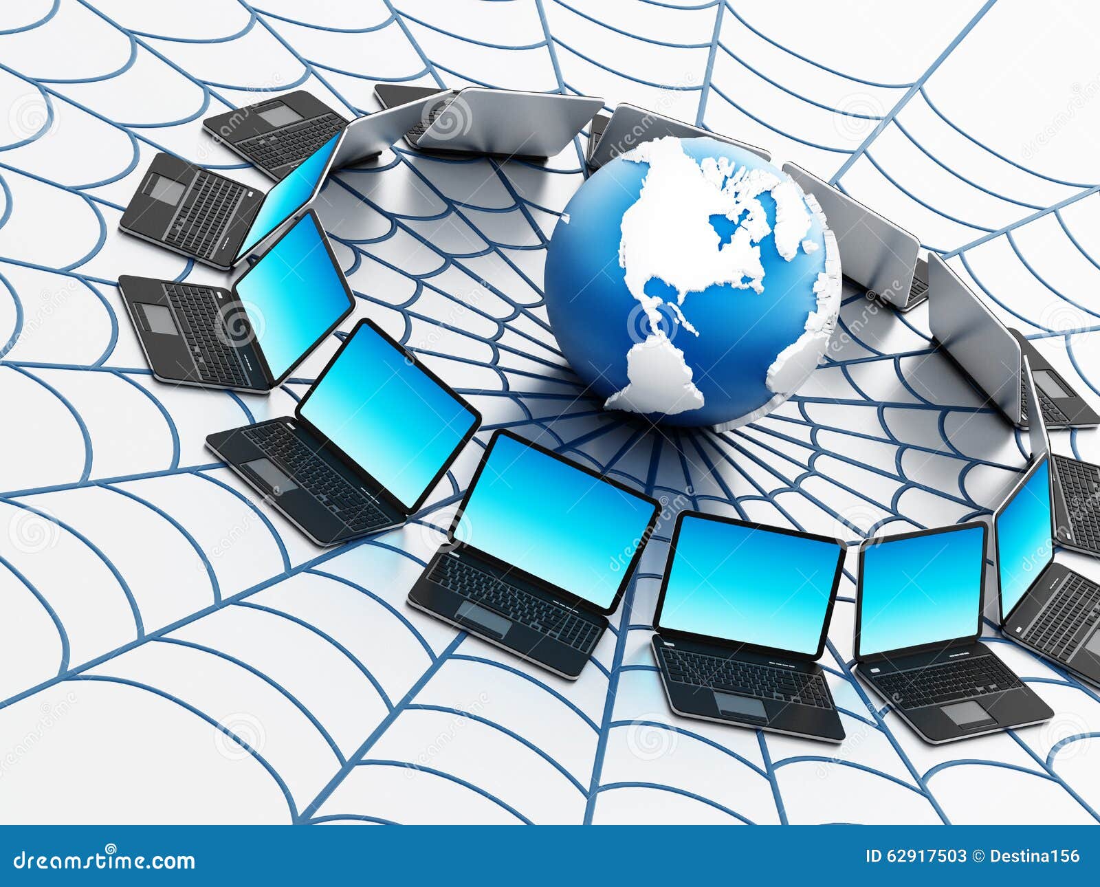 Réseau Informatique Global Avec Une Toile D'araignée Illustration Stock ...