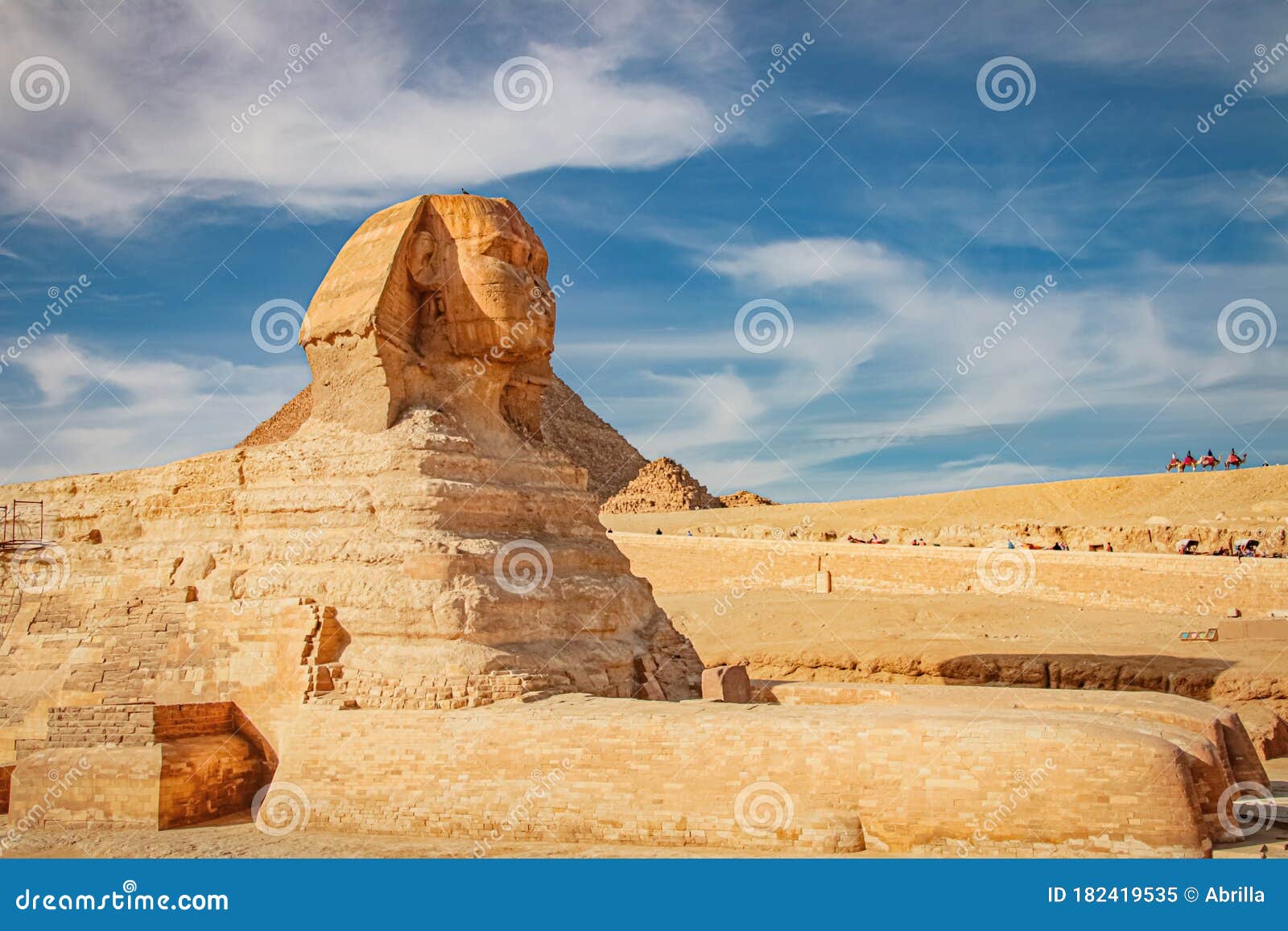 Símbolo Antigo Esfinge E Pirâmides Do Egito Imagem de Stock - Imagem de ...