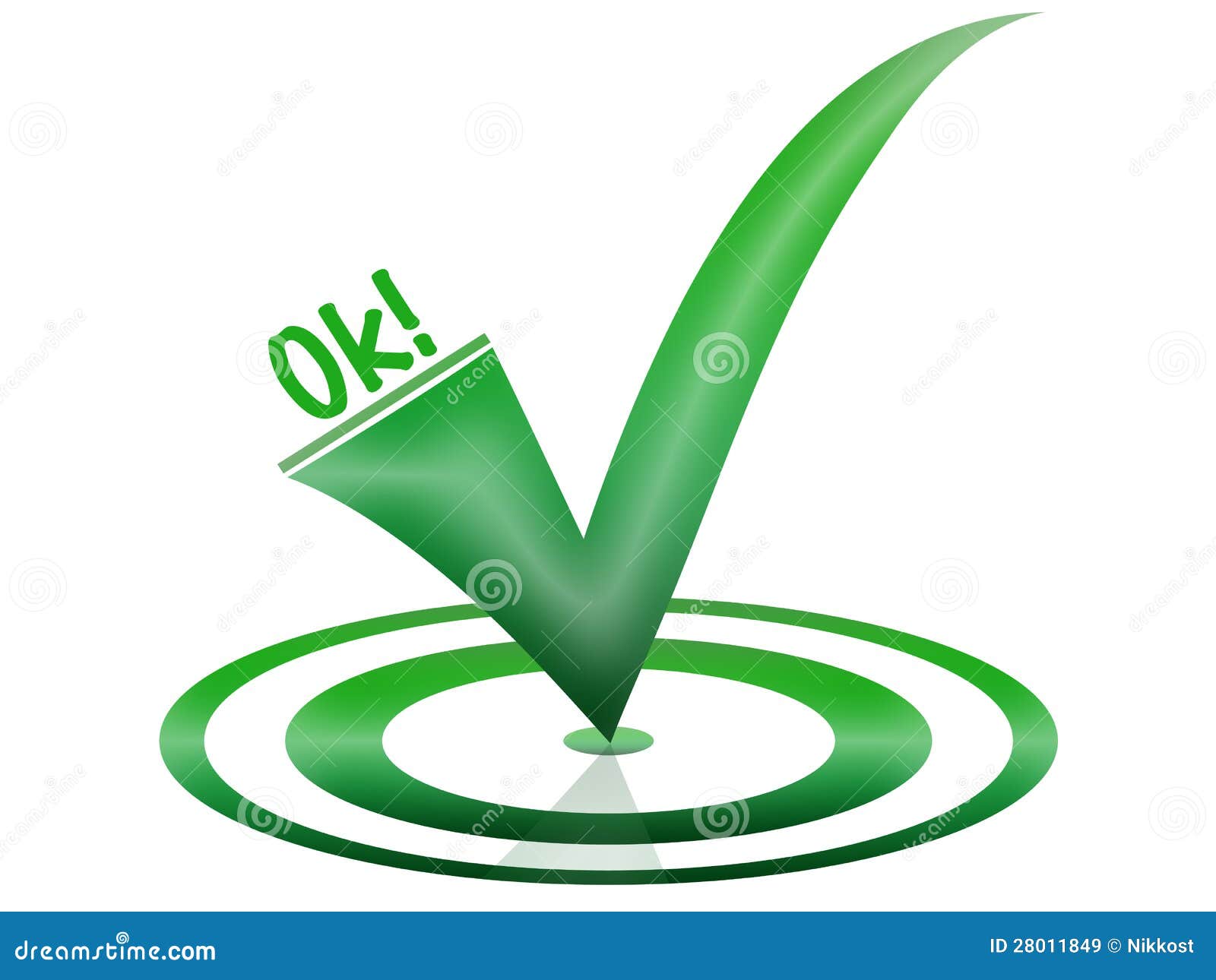 Símbolo Aprovado No Verde Para Um Web Site Ilustração Stock ...