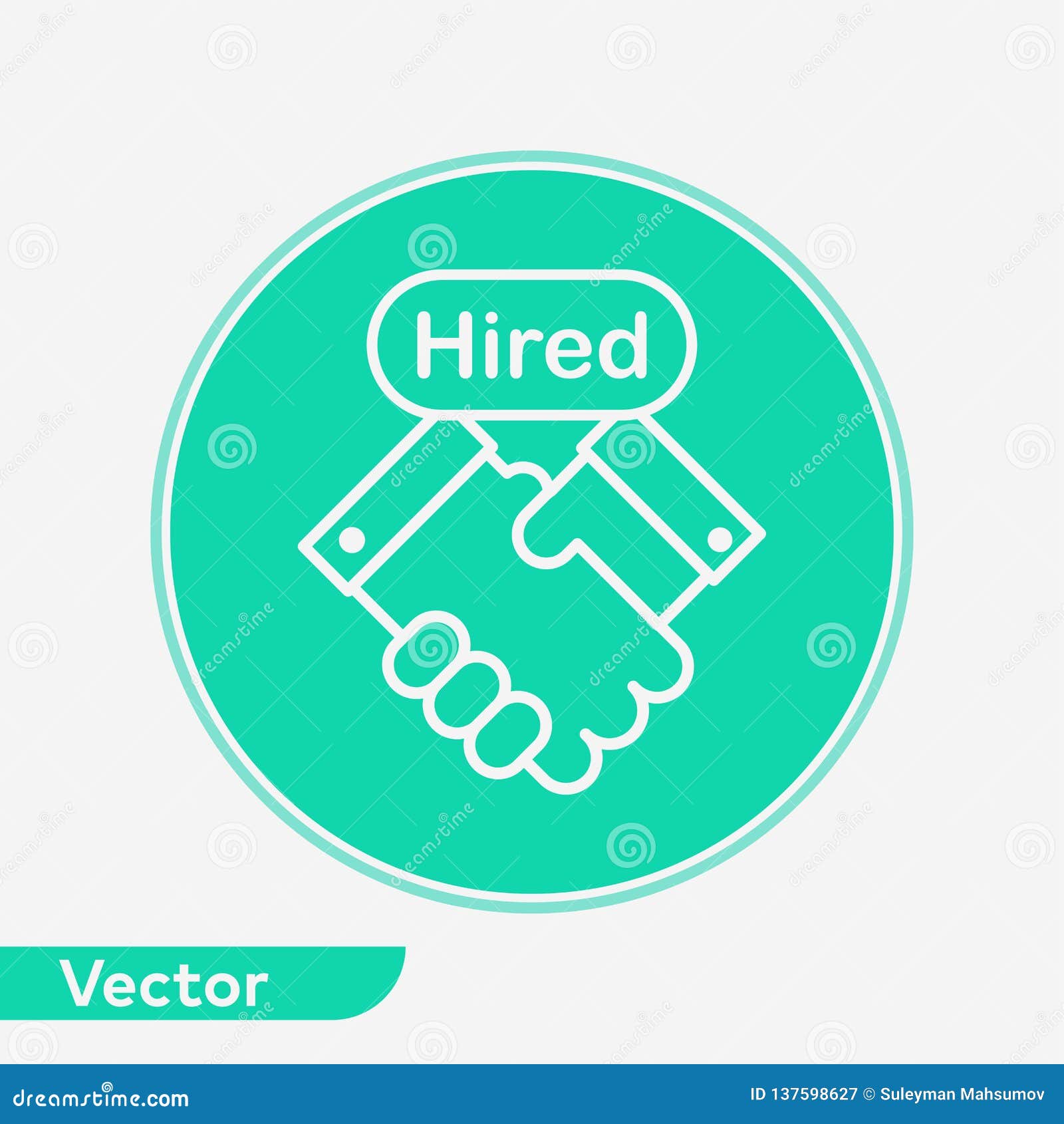 Símbolo Contratado Do Sinal Do ícone Do Vetor Ilustração do Vetor ...