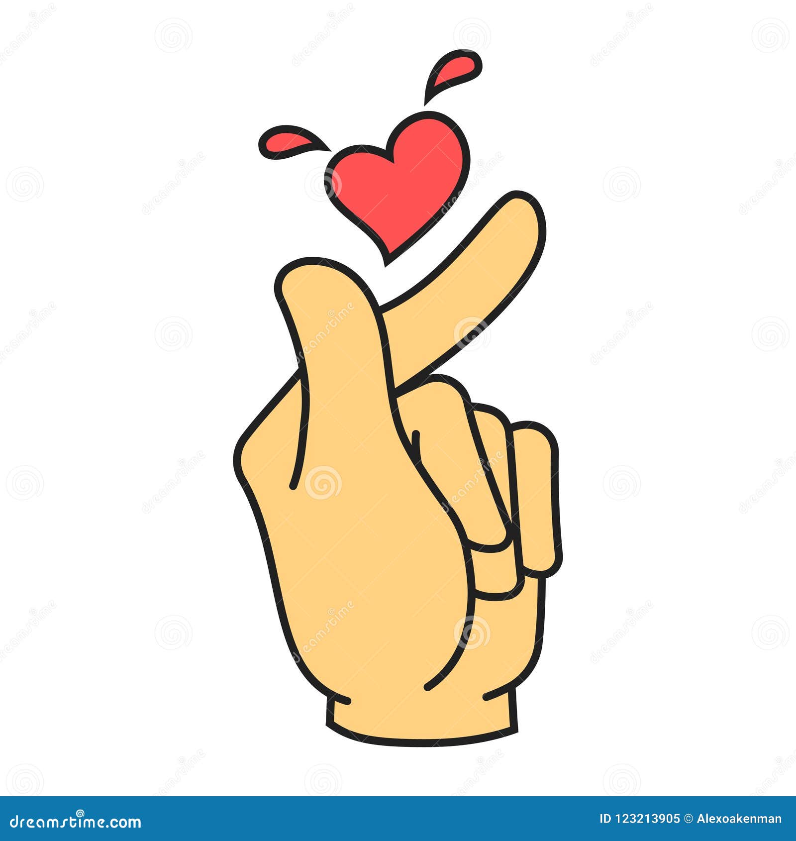 Símbolo Coreano Del Gesto De Mano Del Corazón Del Vector Ilustración ...