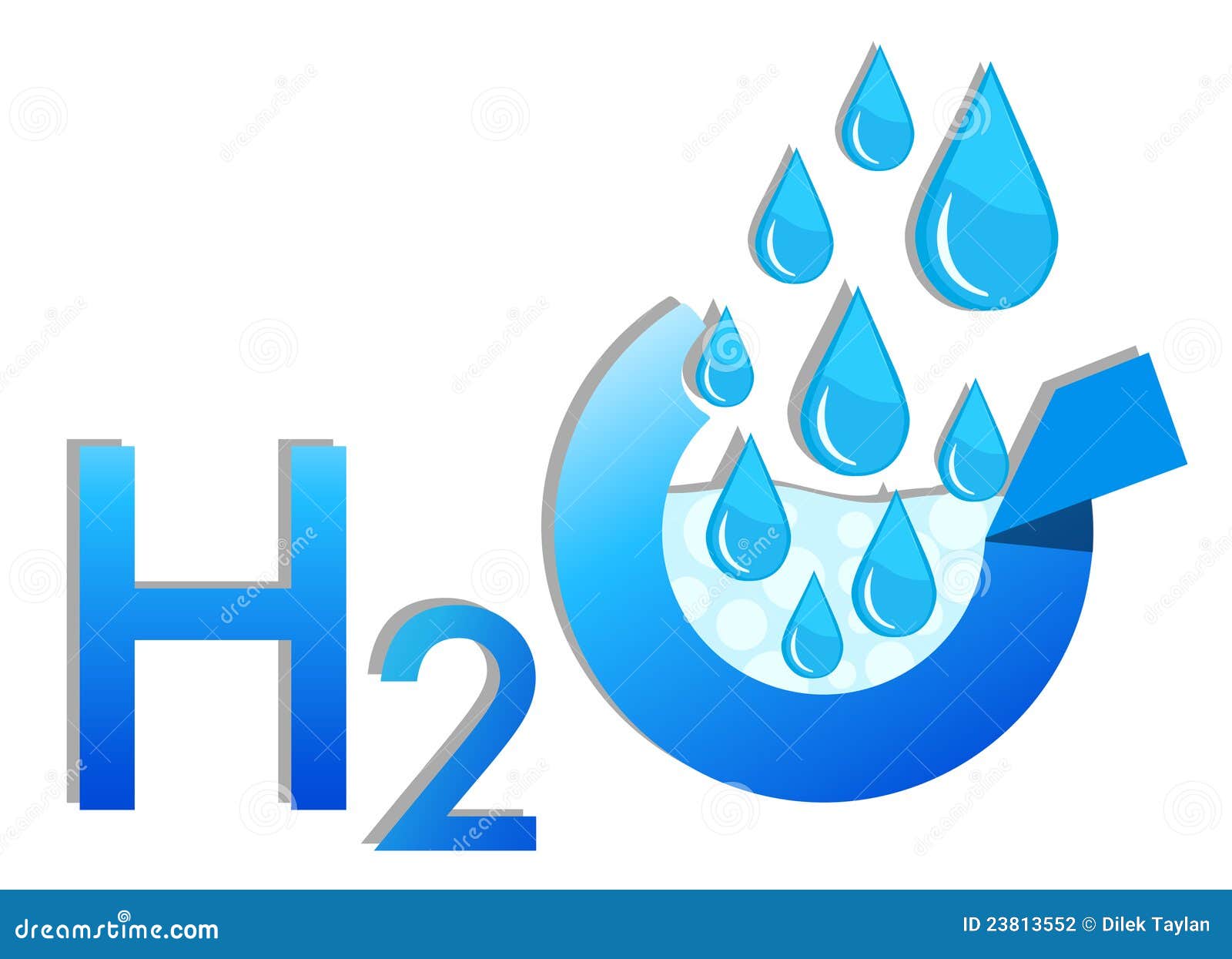 Símbolo da água de H2O ilustração do vetor. Ilustração de nave - 23813552