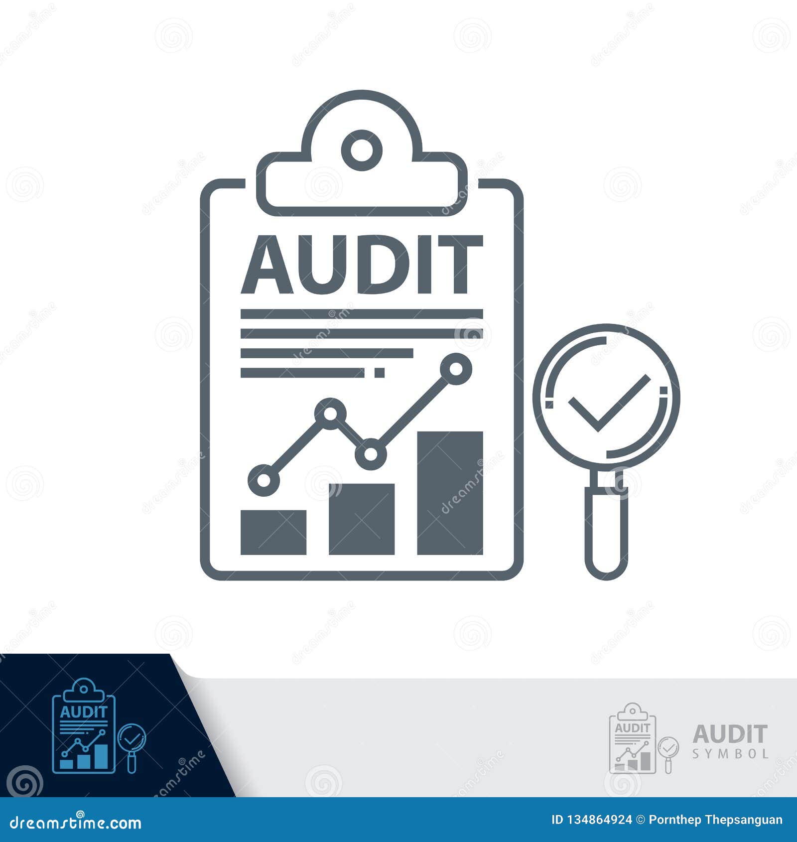 Símbolo da auditoria ilustração do vetor. Ilustração de interno - 134864924