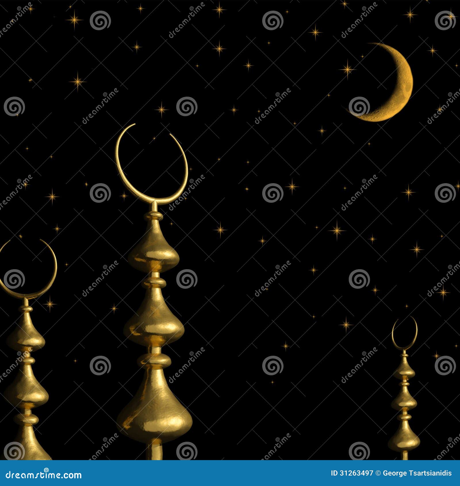 Símbolo Da Meia Lua Da Mesquita Turca Imagem de Stock - Imagem de ...