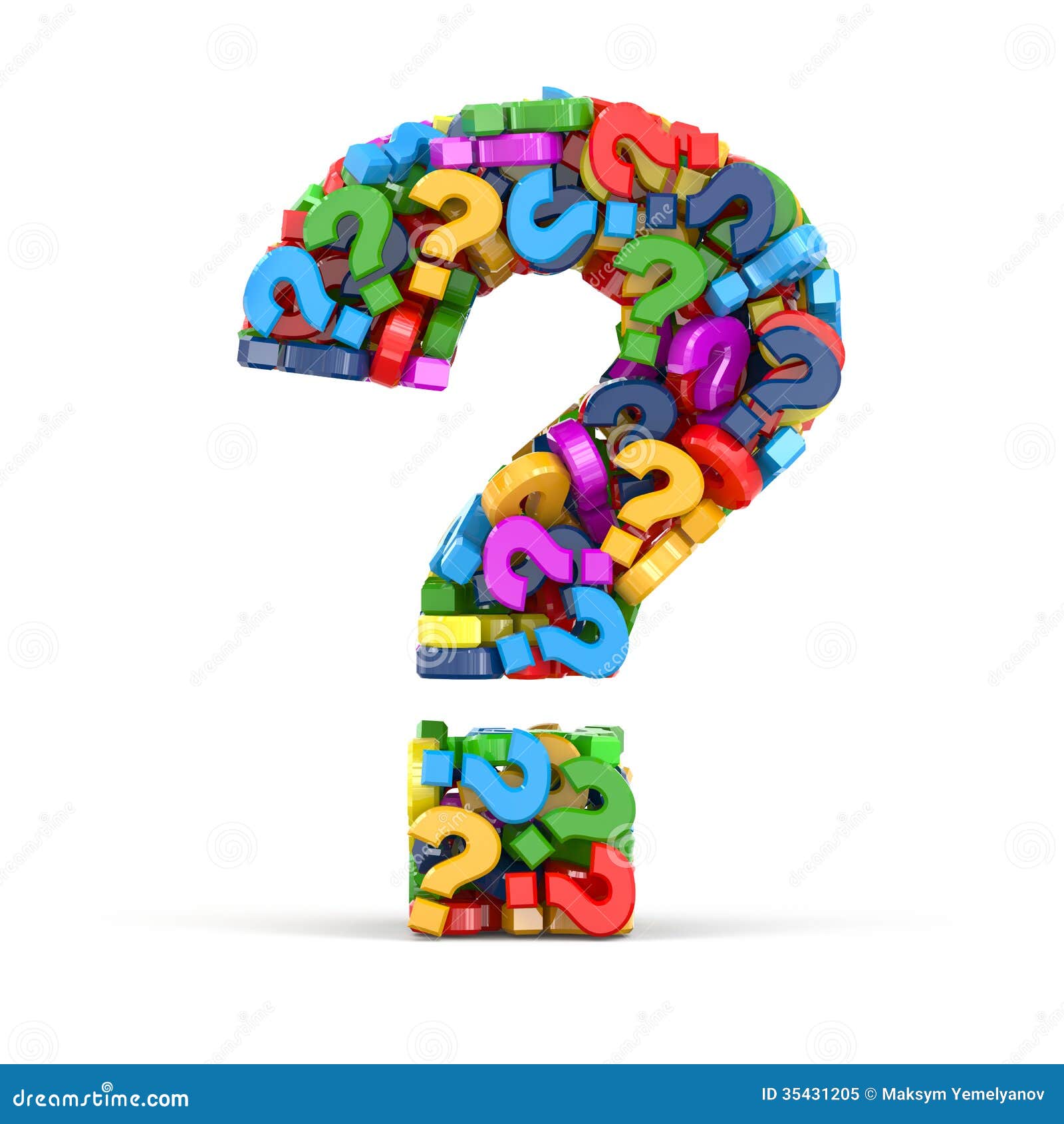 Símbolo Da Pergunta No Fundo Branco. Tridimensional Ilustração Stock ...