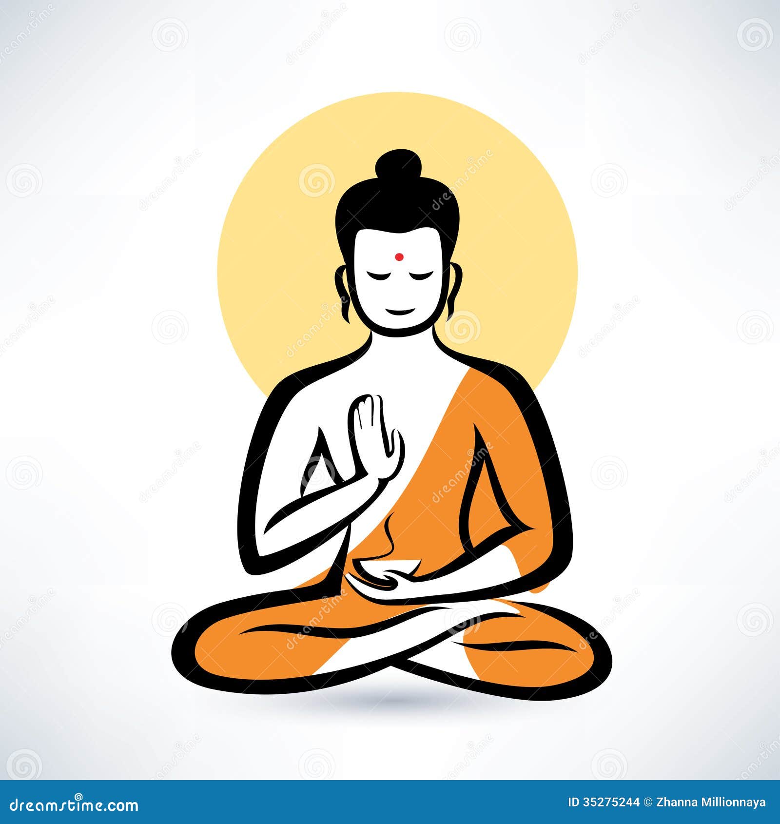 Símbolo de Buda ilustración del vector. Ilustración de estatua - 35275244