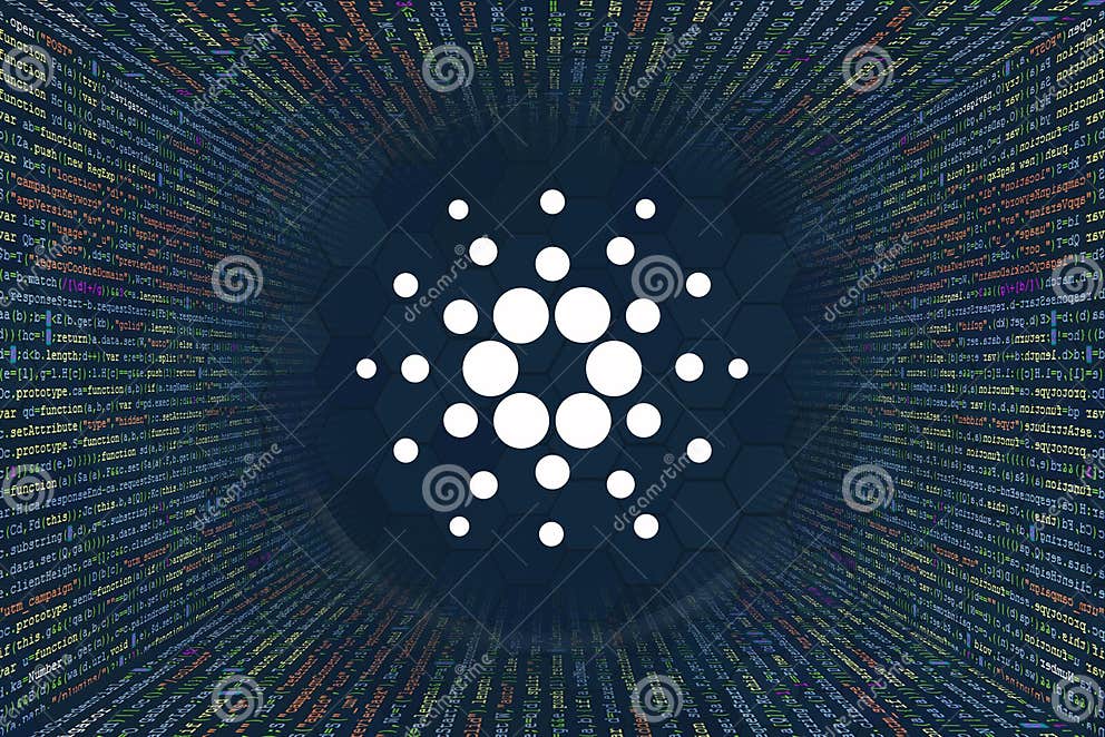 Símbolo De Criptomoneda Cardano Ada. Un Túnel Desde Un Código De ...