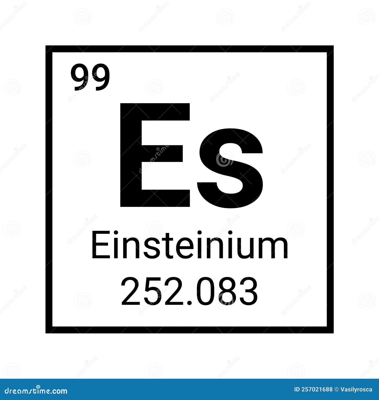 Símbolo De Elemento Químico Del Vector Del Einsteinio Símbolo Del átomo ...