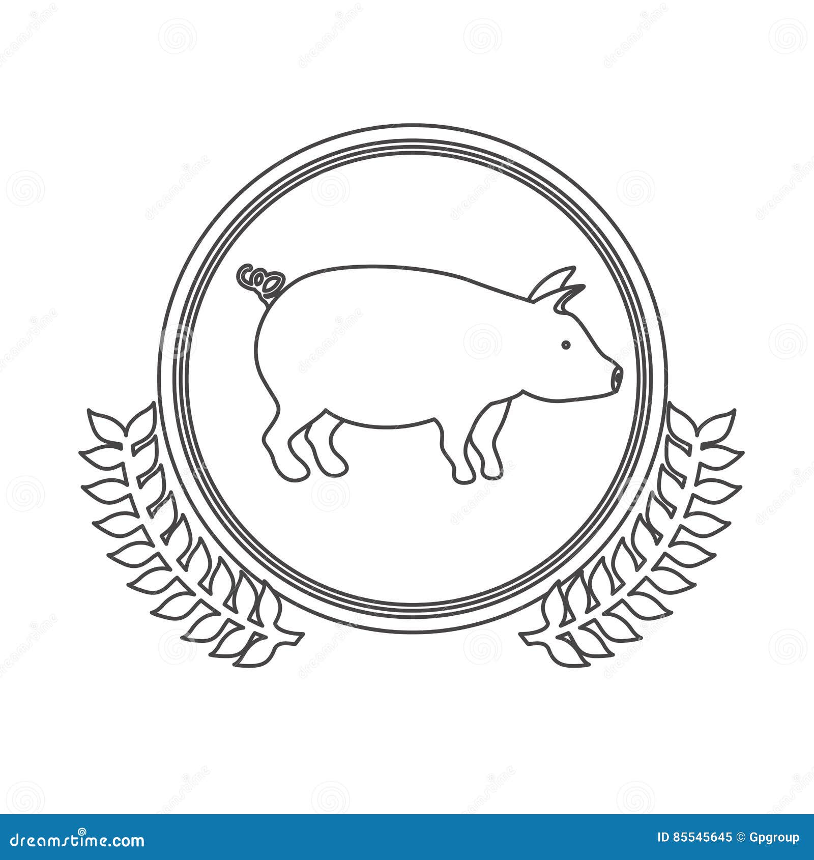 Símbolo De La Comida Del Cerdo Stock de ilustración - Ilustración de ...