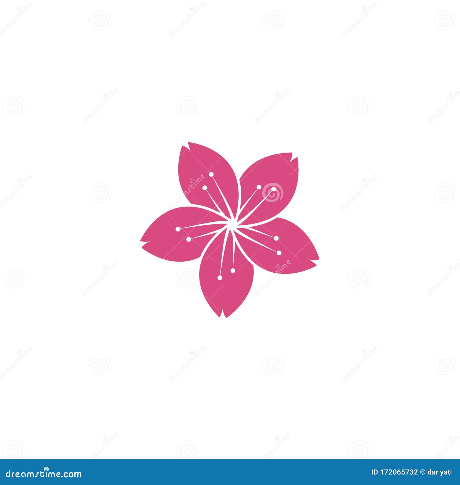 Símbolo De La Flor Sakura Vector Ilustración del Vector - Ilustración ...