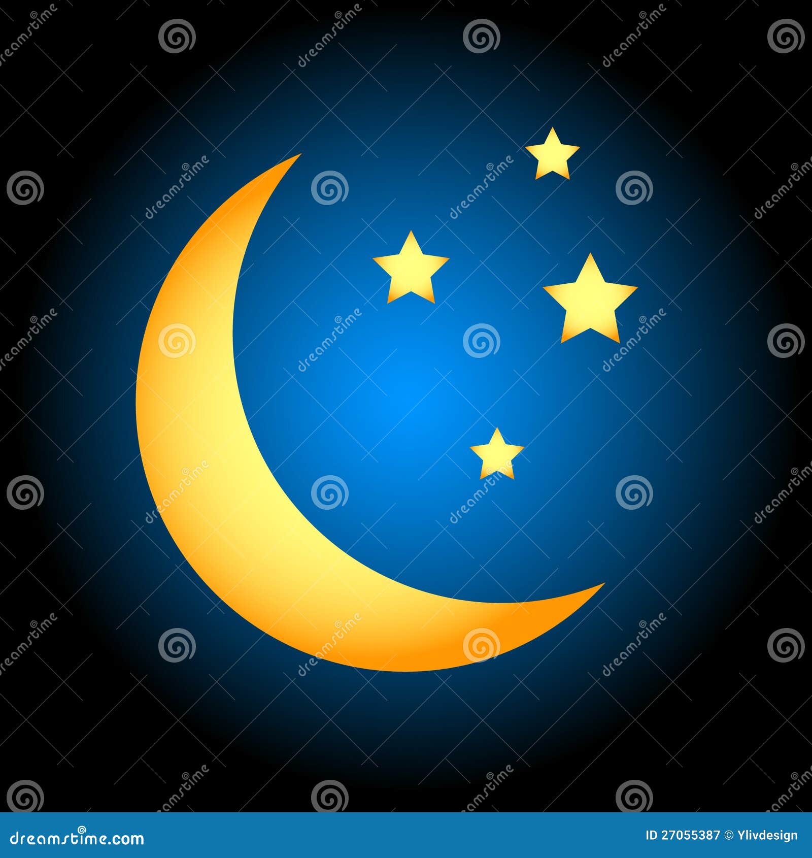 Símbolo de la luna ilustración del vector. Ilustración de luna - 27055387