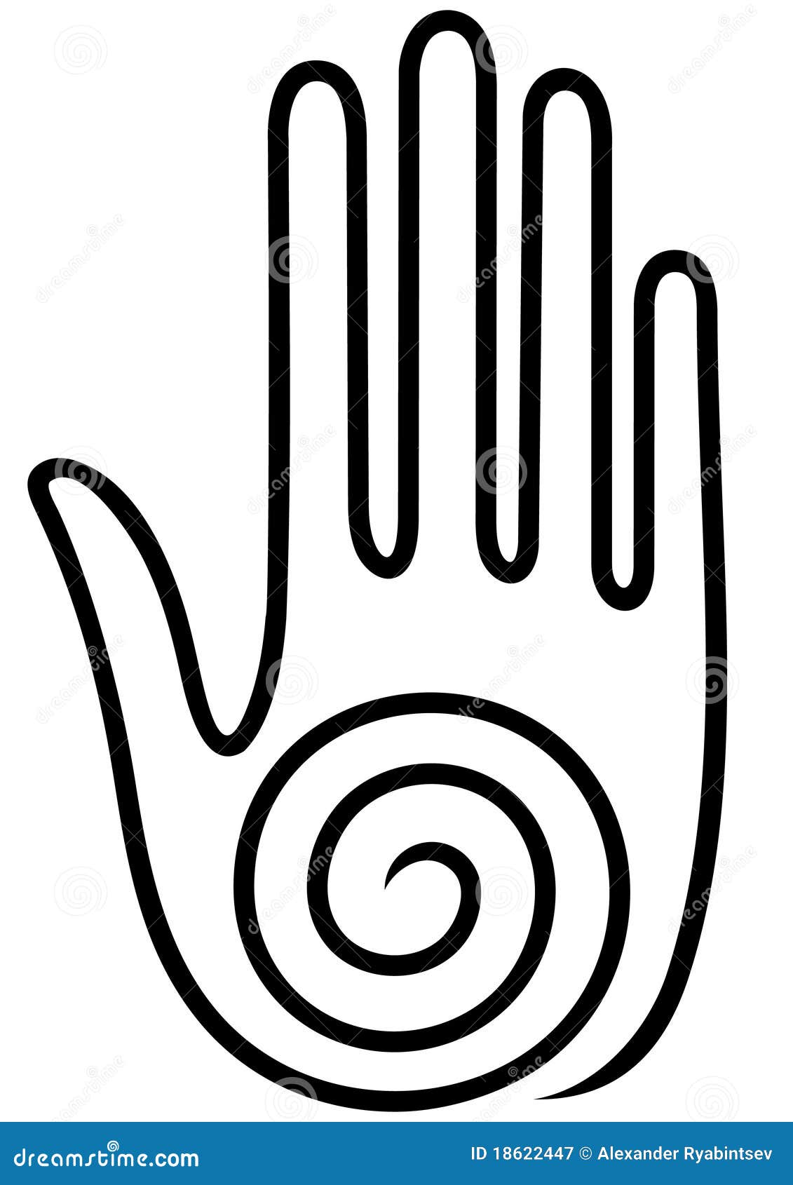 Símbolo de la mano ilustración del vector. Ilustración de étnico - 18622447