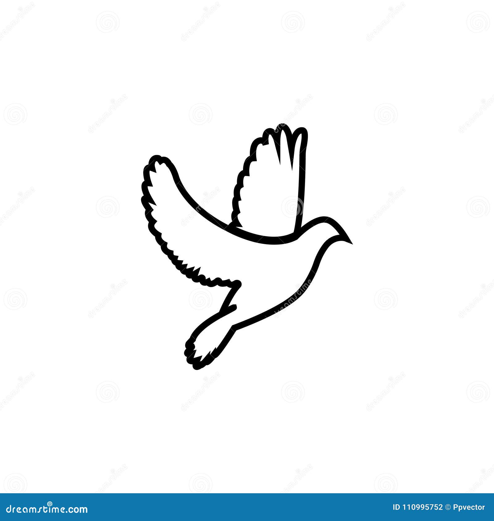 Símbolo De La Paloma Del Icono De La Paloma Stock de ilustración ...