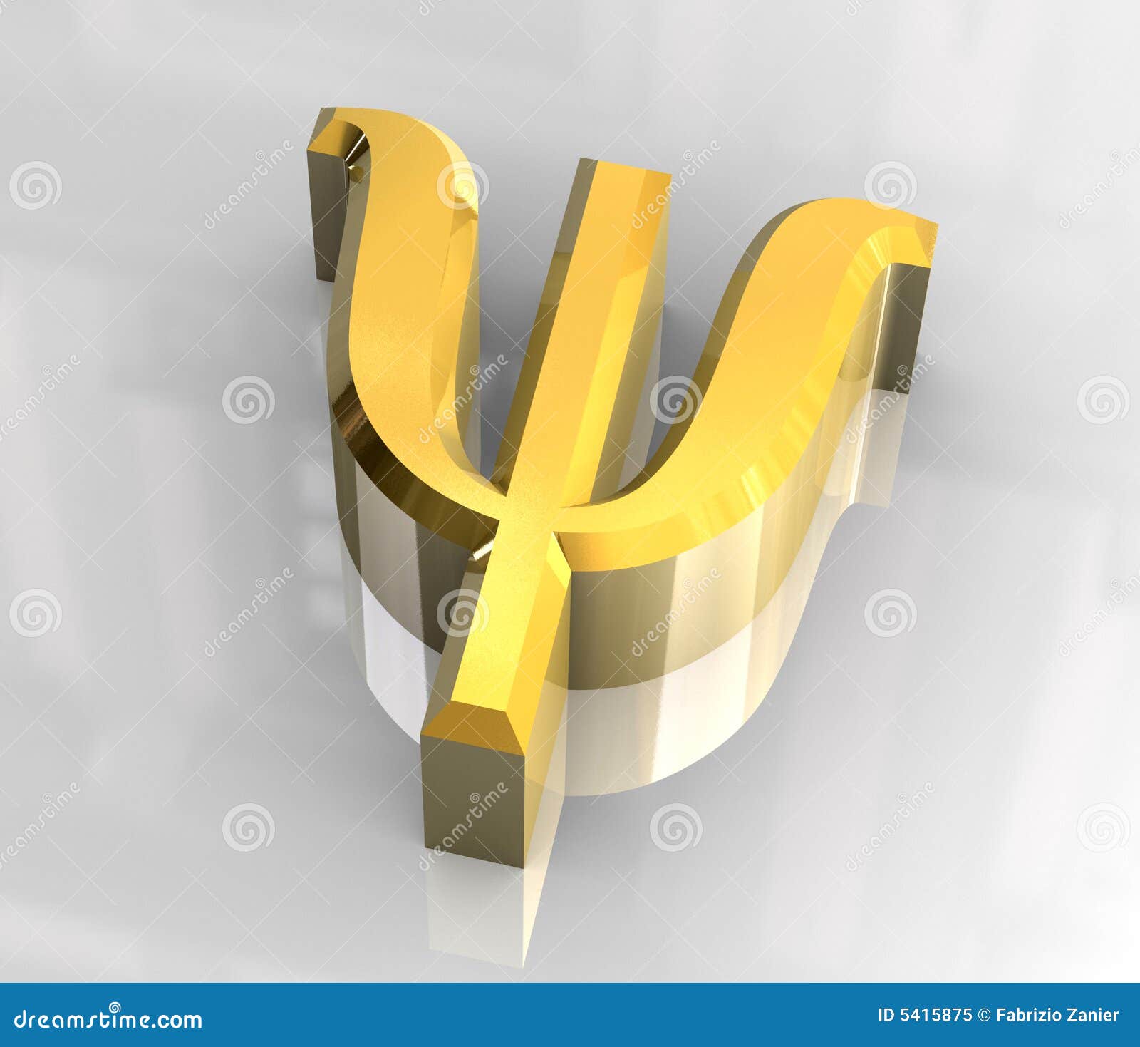 Símbolo De La PSI En El Oro (3d) Stock de ilustración - Ilustración de ...