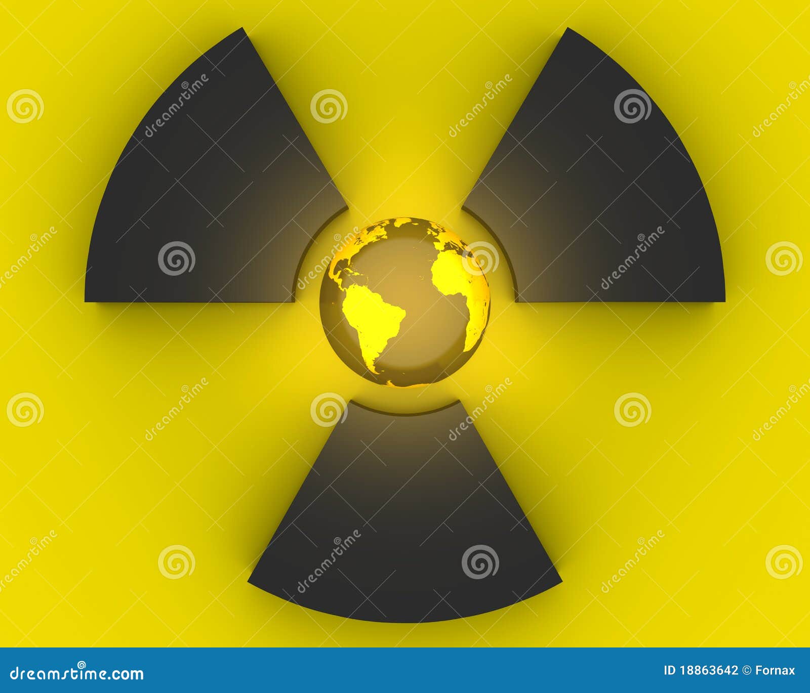 Símbolo De La Radiactividad 3D Stock de ilustración - Ilustración de ...
