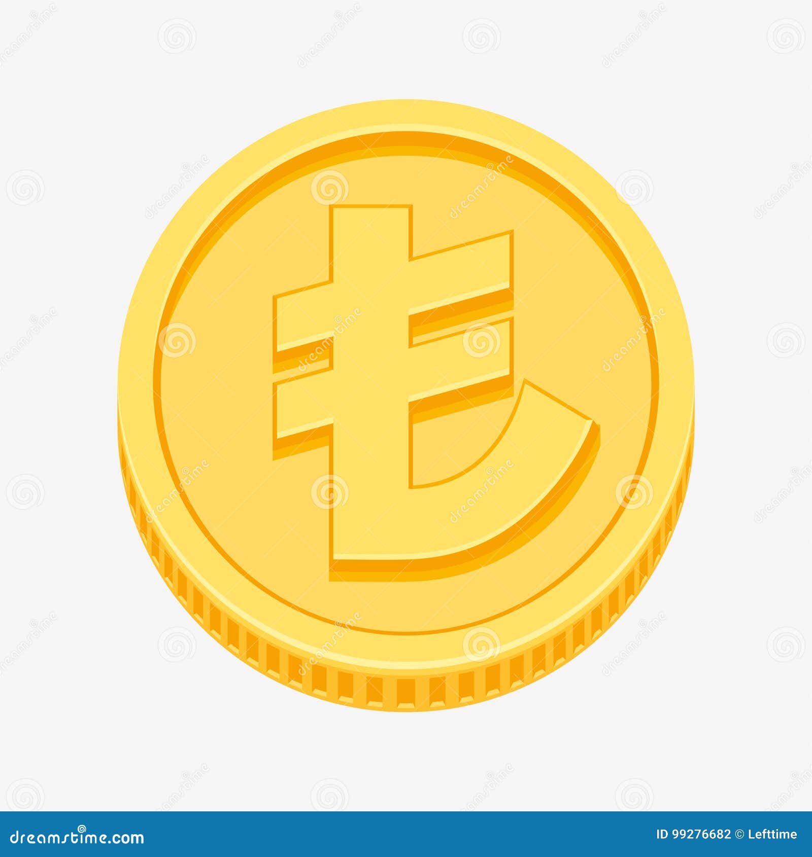 Símbolo De Moneda De La Lira Turca En Moneda De Oro Ilustración del ...