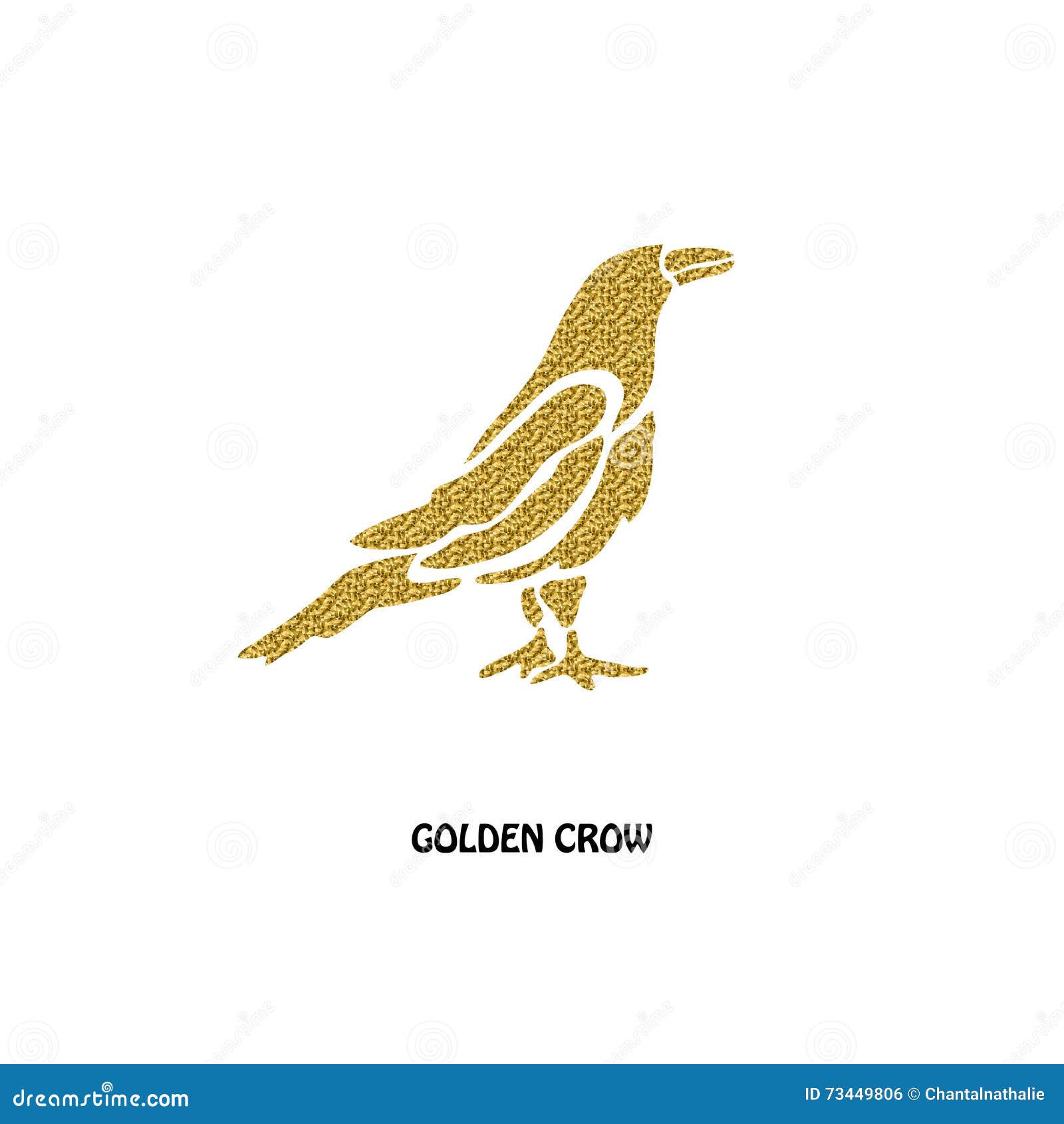 Símbolo de oro del cuervo stock de ilustración. Ilustración de cuervo ...