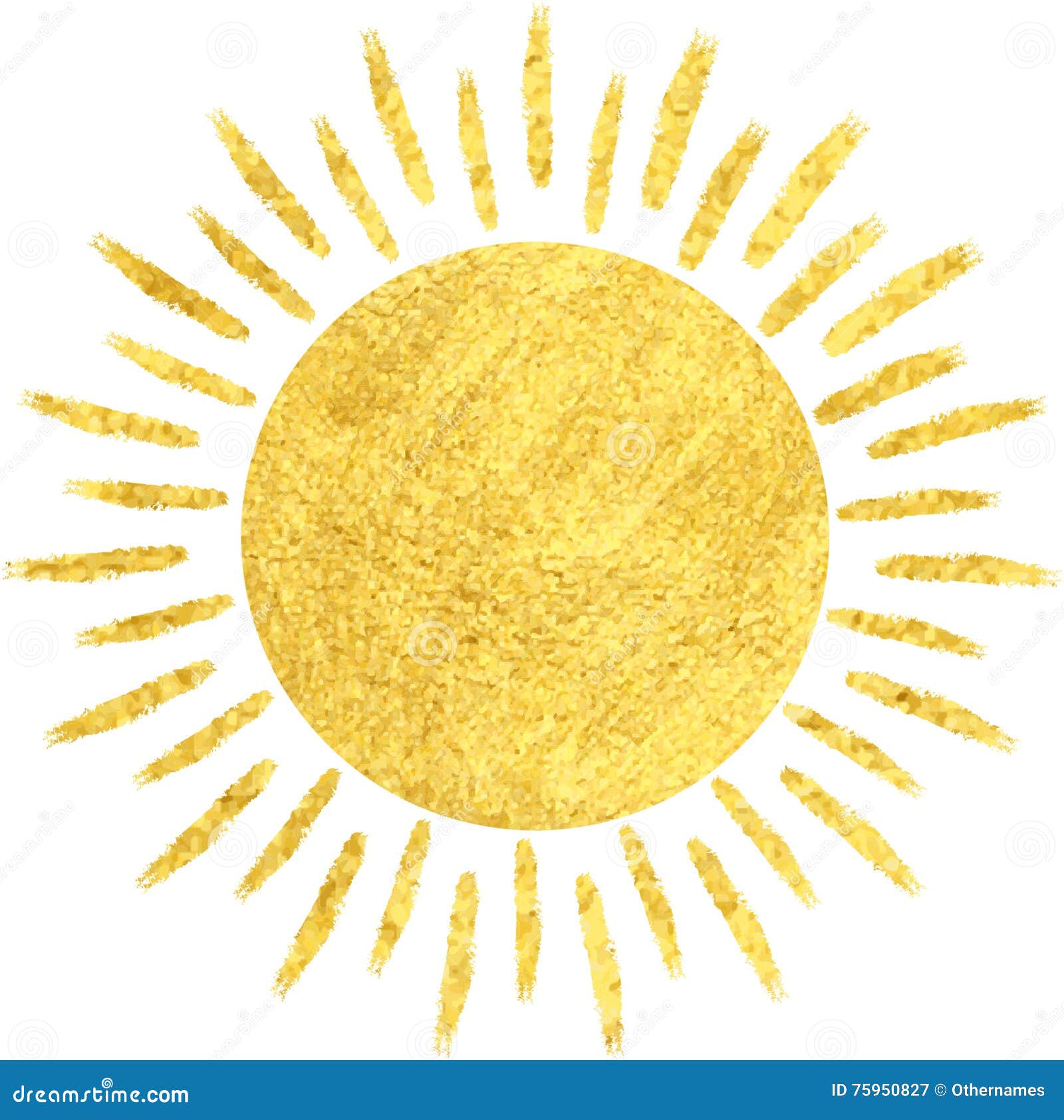 Símbolo de oro del sol stock de ilustración. Ilustración de blanco ...