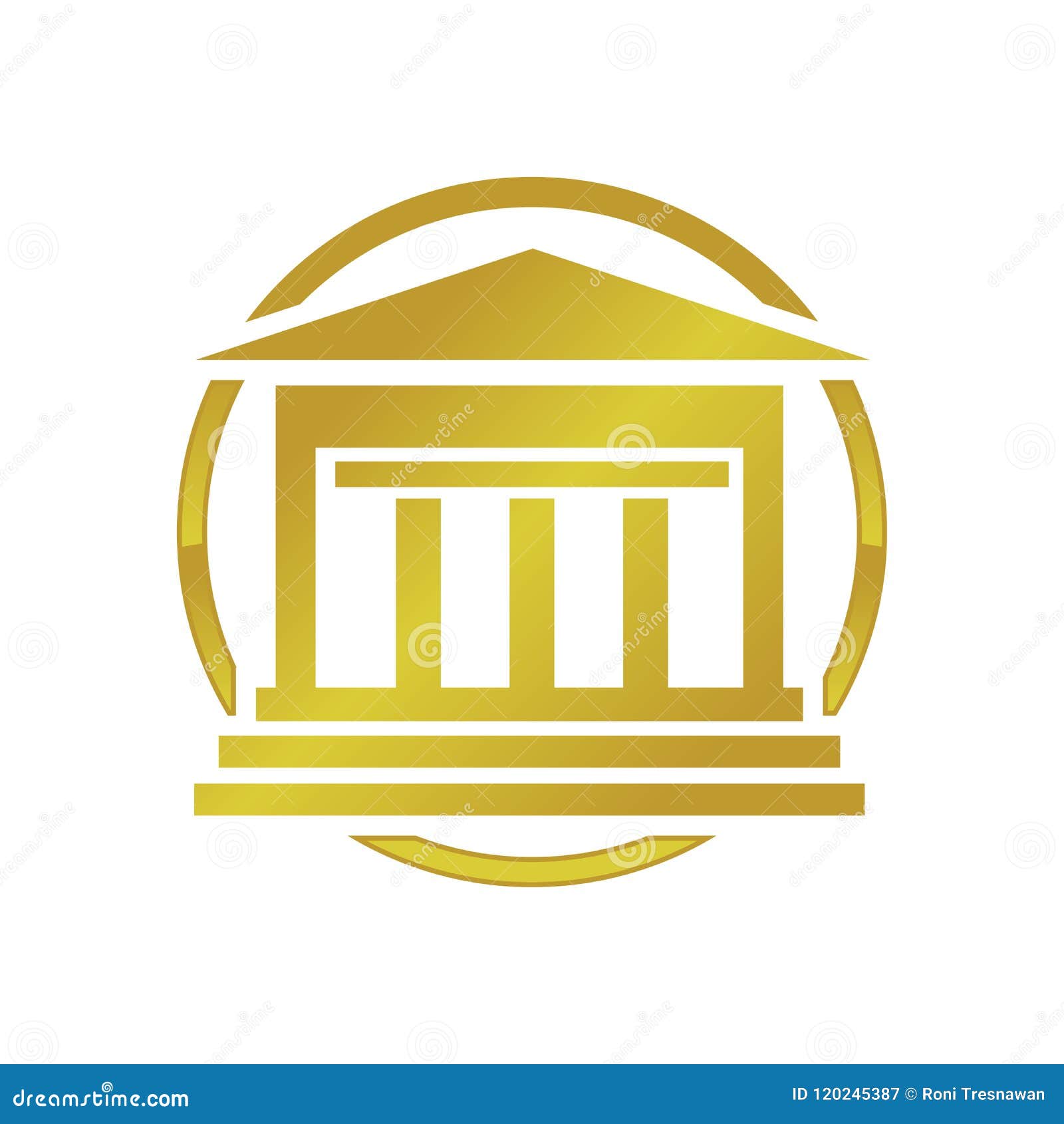 Símbolo De Oro Logo Design Del Edificio Del Instituto Ilustración del ...