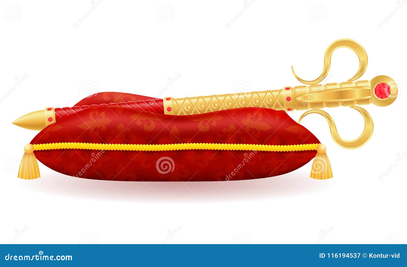 Símbolo De Oro Real Del Cetro Del Rey Del Illustrat Del Vector Del ...