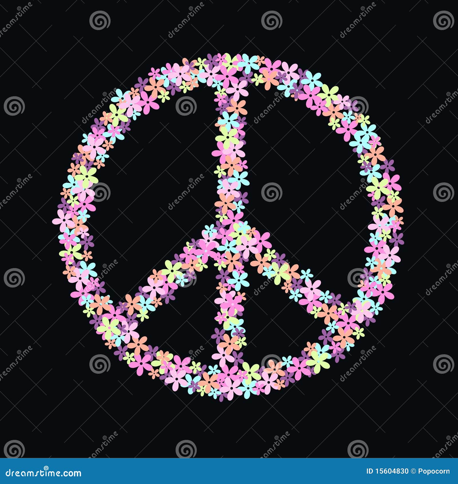 Símbolo de paz de flores ilustración del vector. Ilustración de verde ...