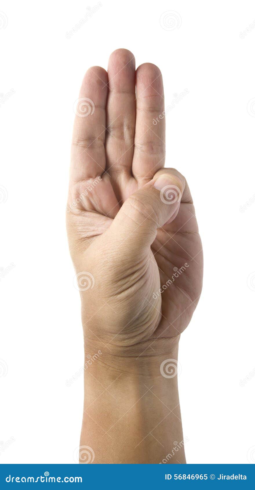 Símbolo de três dedos imagem de stock. Imagem de gesto - 56846965