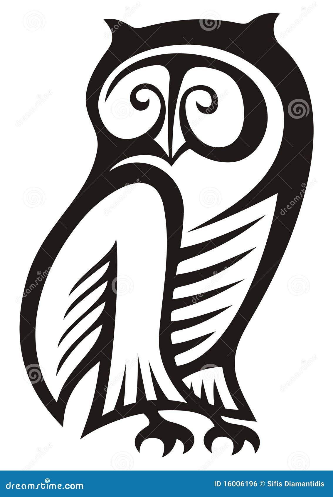 Símbolo del buho ilustración del vector. Ilustración de griego - 16006196