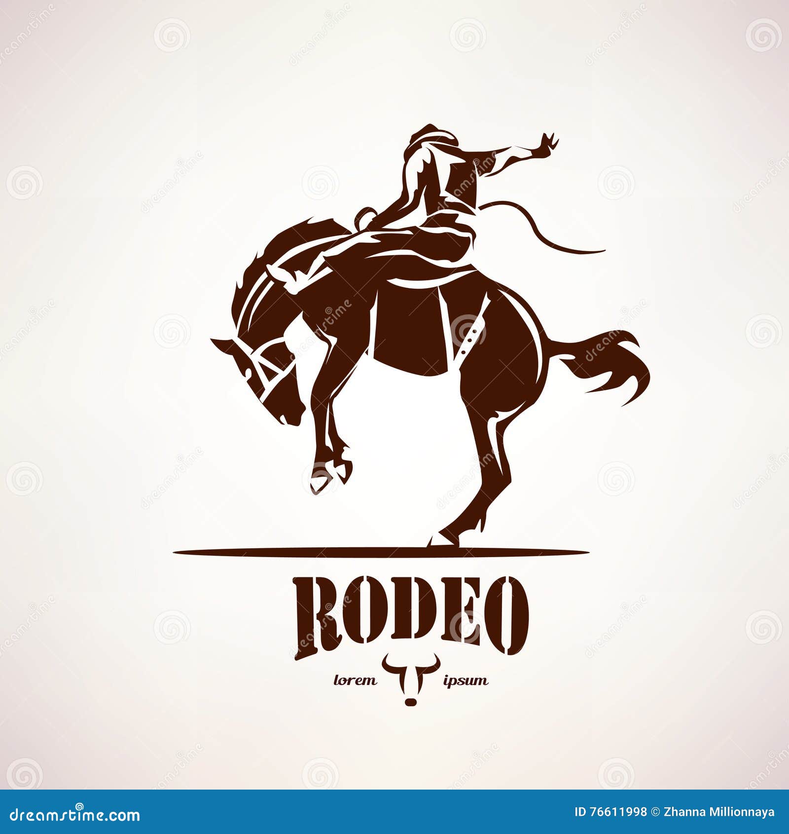 Símbolo Del Caballo Del Rodeo Ilustración del Vector - Ilustración de ...
