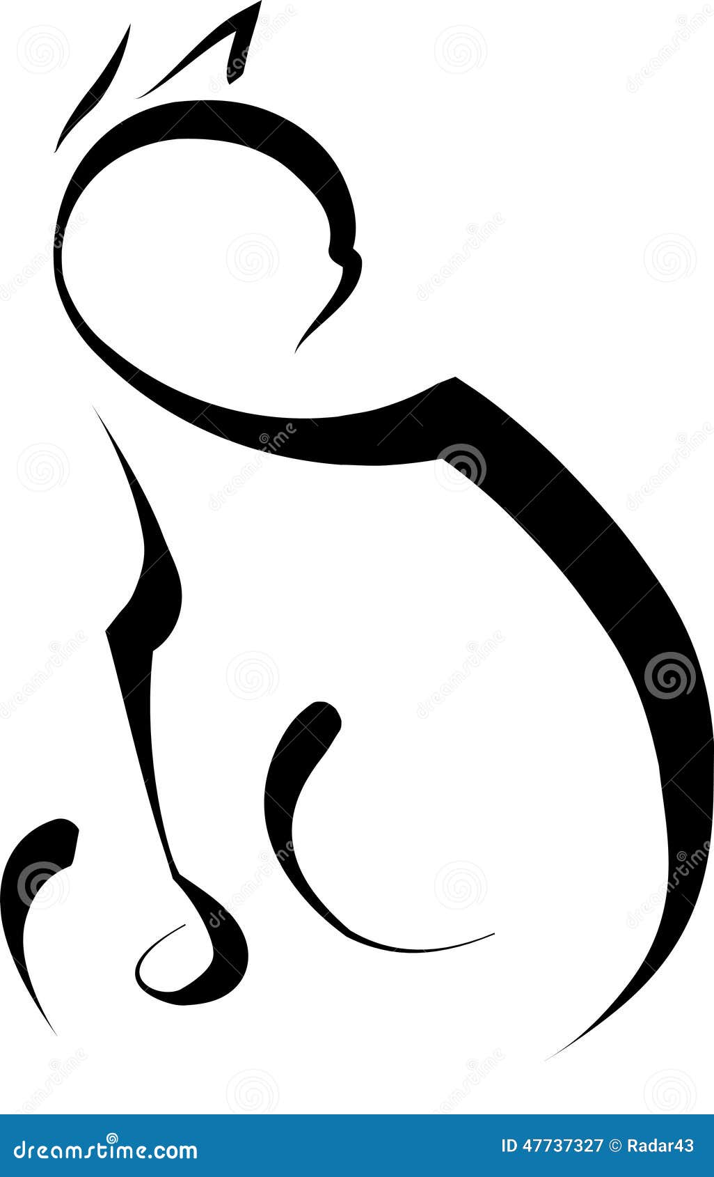 Símbolo del gato stock de ilustración. Ilustración de felino - 47737327