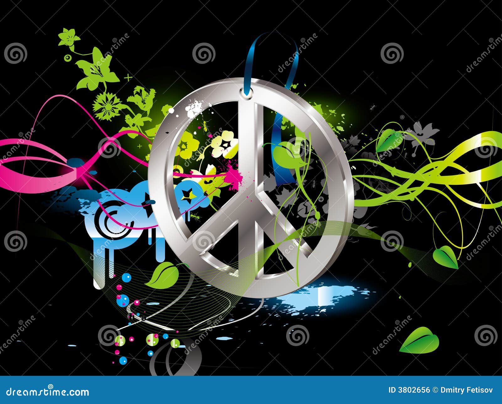 Símbolo del Hippie ilustración del vector. Ilustración de muestra - 3802656