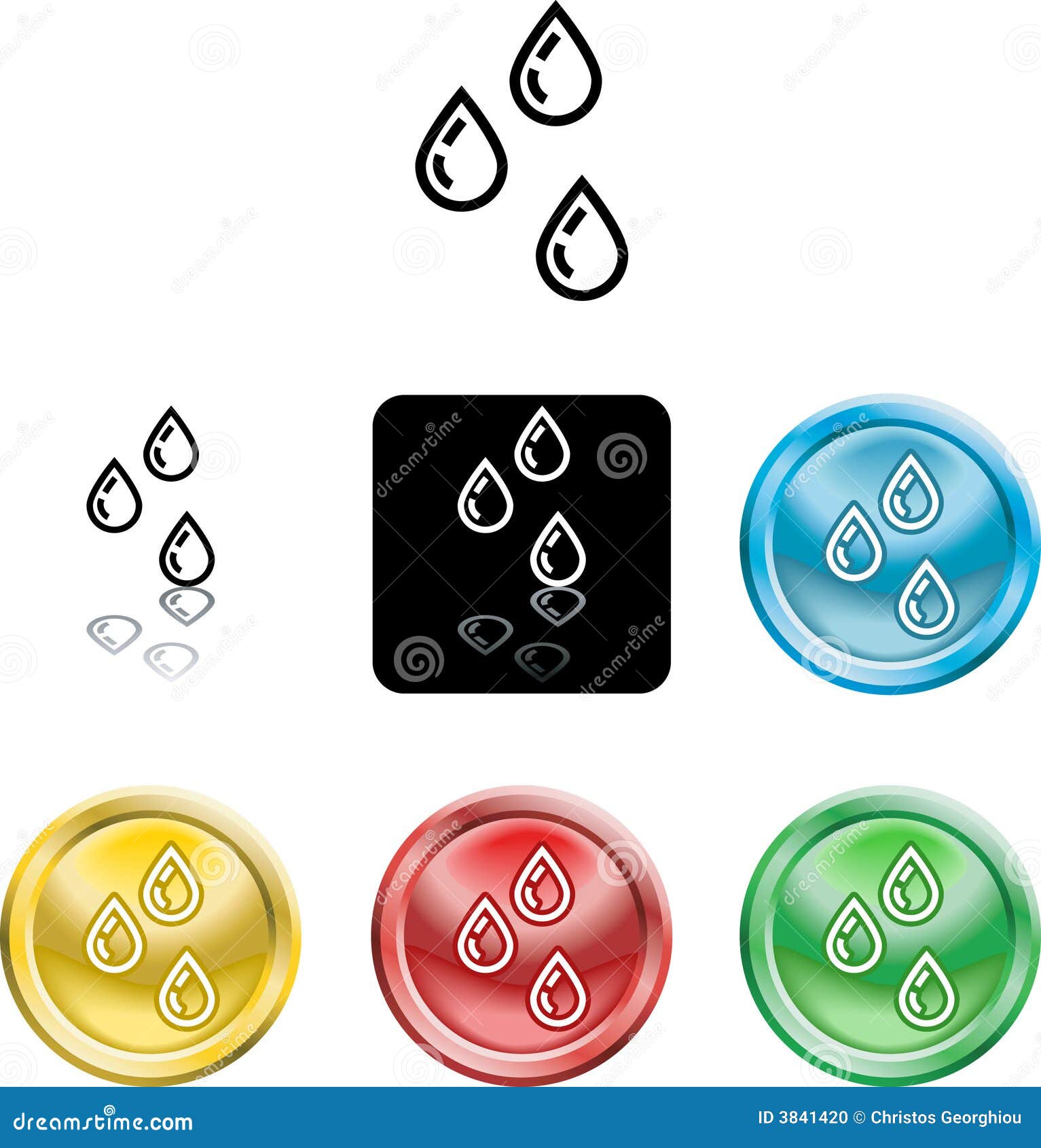 Símbolo Del Icono De Las Gotitas De Agua Ilustración del Vector ...