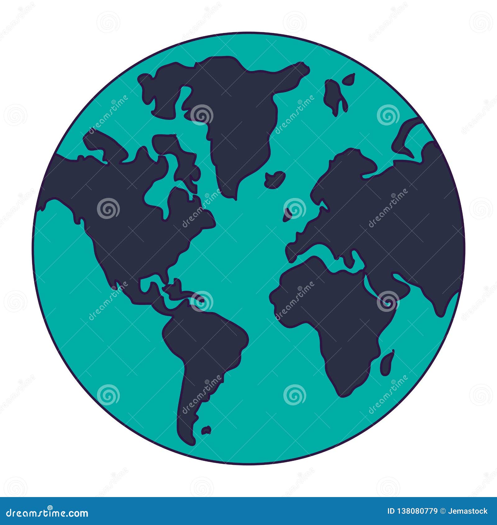 Símbolo Del Mapa Del Mundo Aislado Ilustración del Vector - Ilustración ...