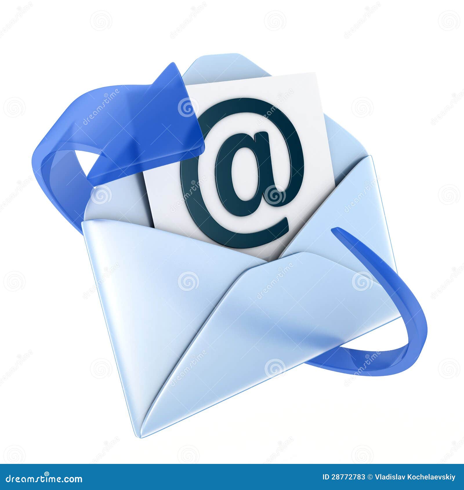 Símbolo do azul do email ilustração stock. Ilustração de branco - 28772783