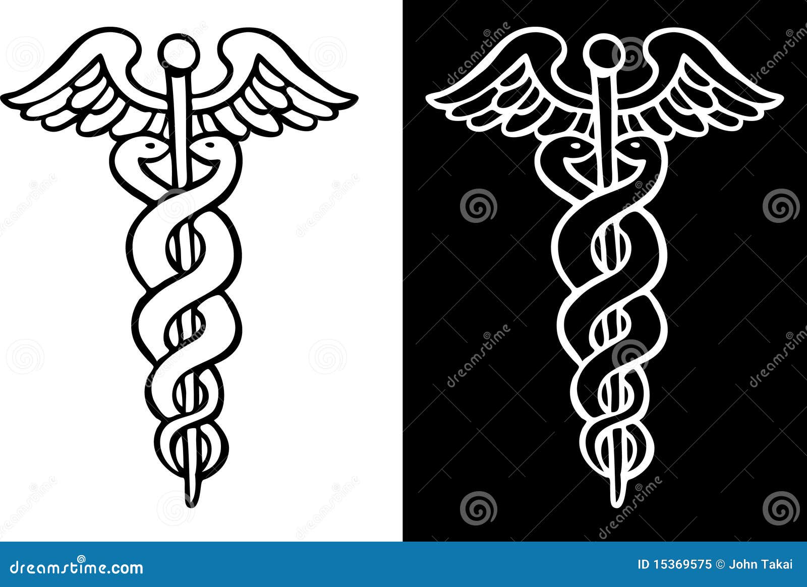 Símbolo do Caduceus ilustração do vetor. Ilustração de elemento - 15369575