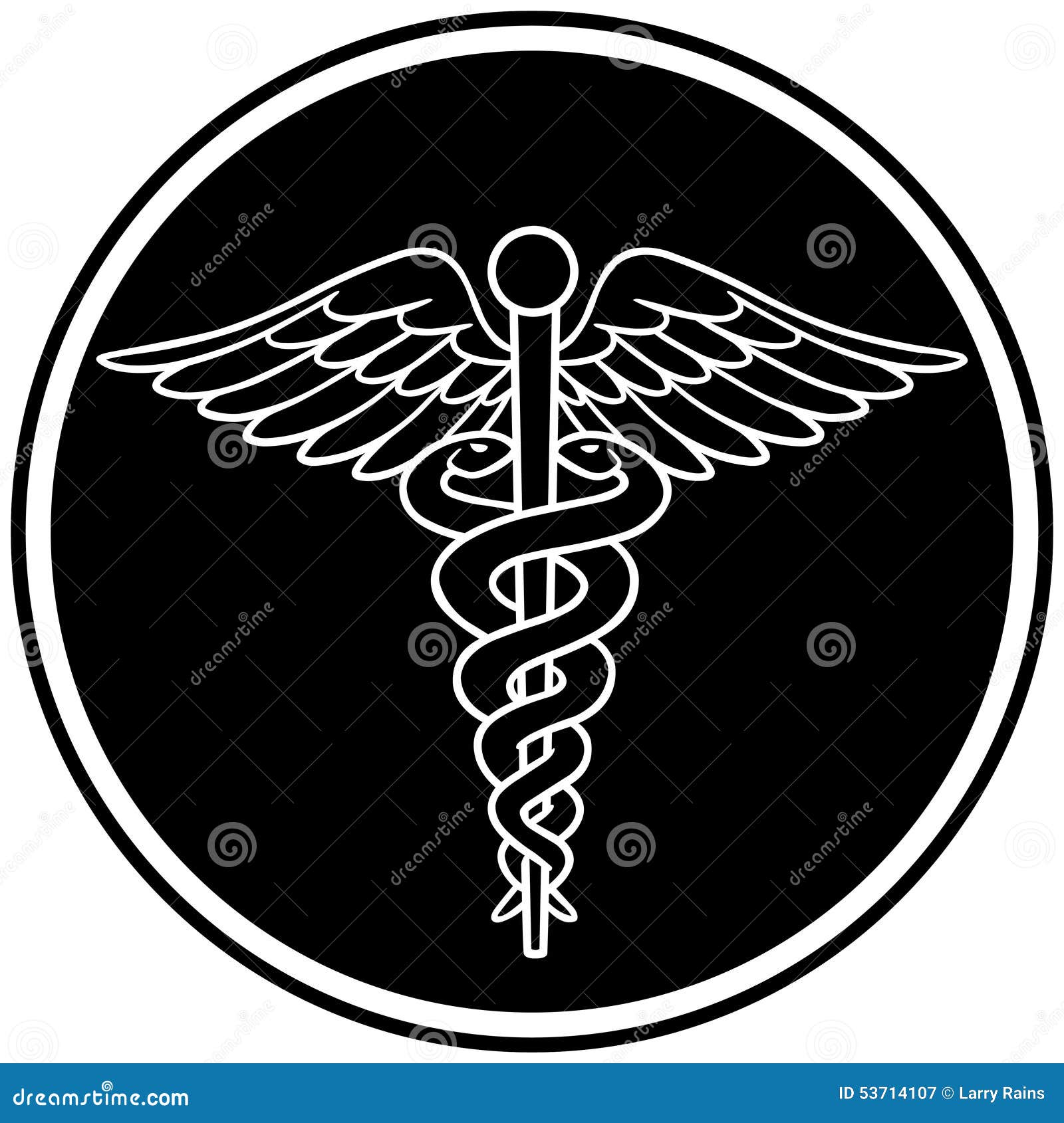 Símbolo do Caduceus ilustração do vetor. Ilustração de cartoon - 53714107