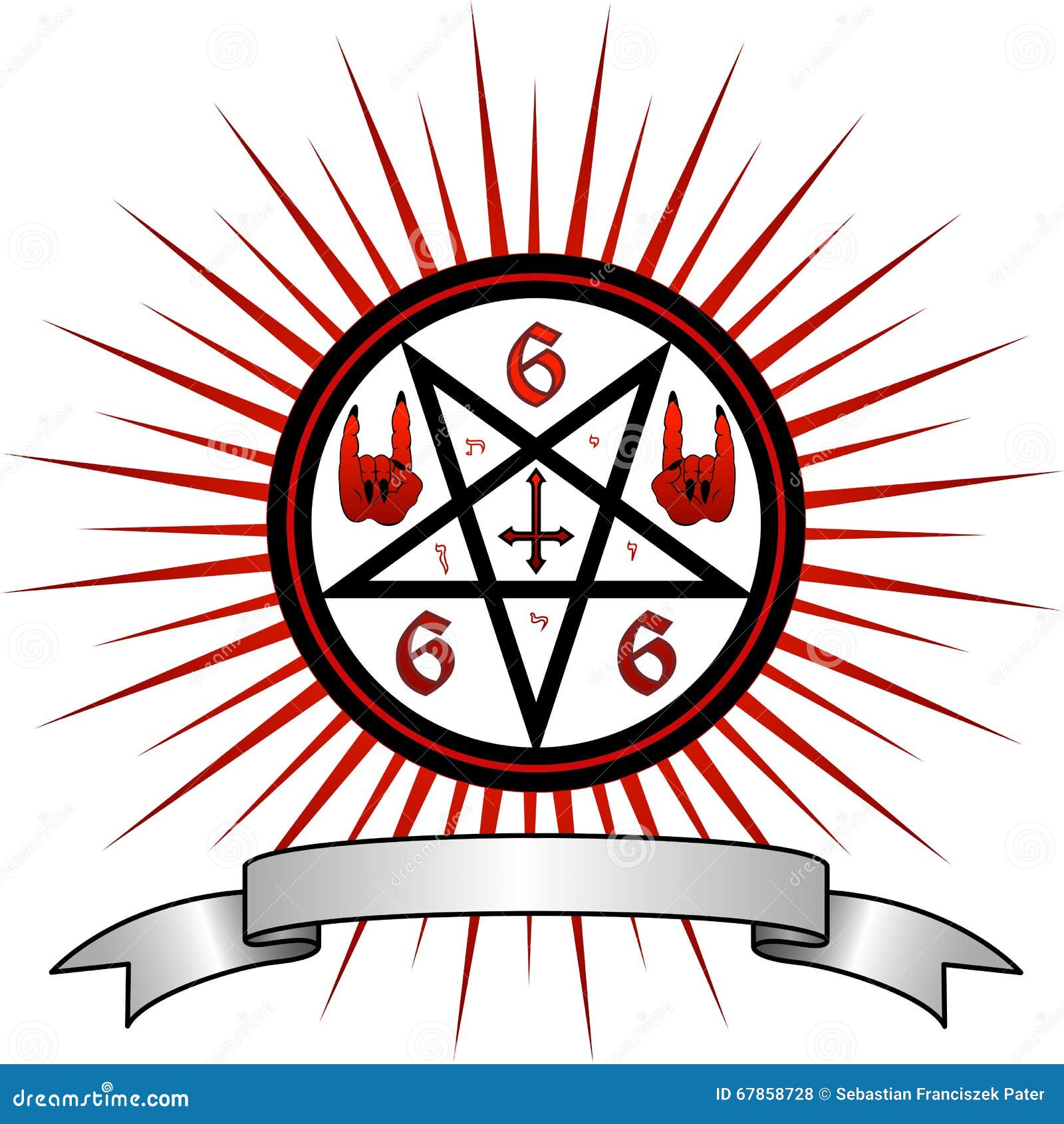 Símbolo do diabo ilustração stock. Ilustração de cruz - 67858728