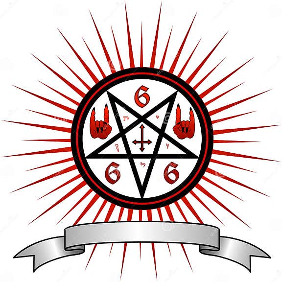 Símbolo do diabo ilustração stock. Ilustração de cruz - 67858728