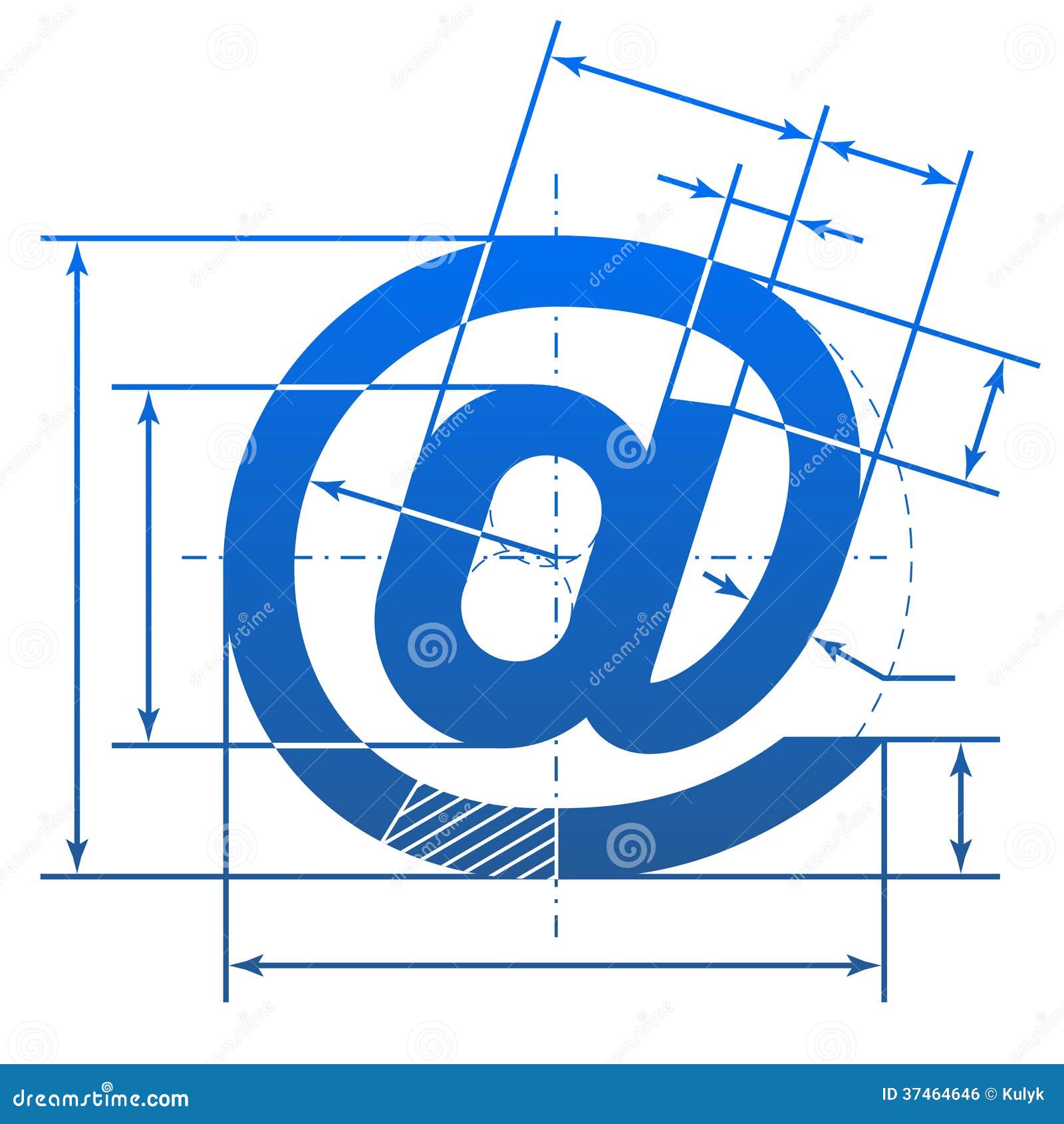 Símbolo Do Email Com Linhas De Dimensão Ilustração do Vetor ...