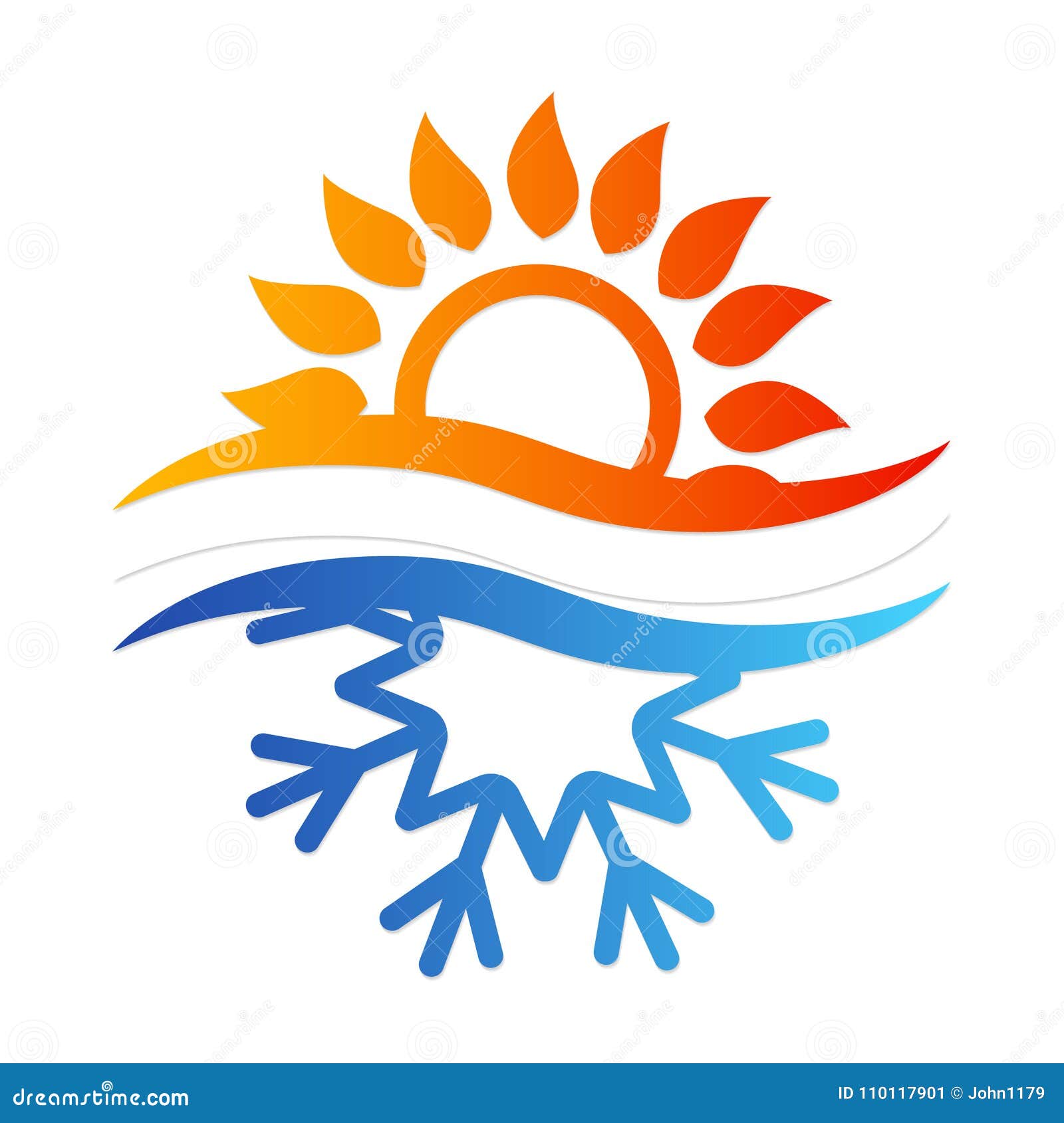 Símbolo Do Floco De Neve E Do Sol Ilustração Stock - Ilustração de ...