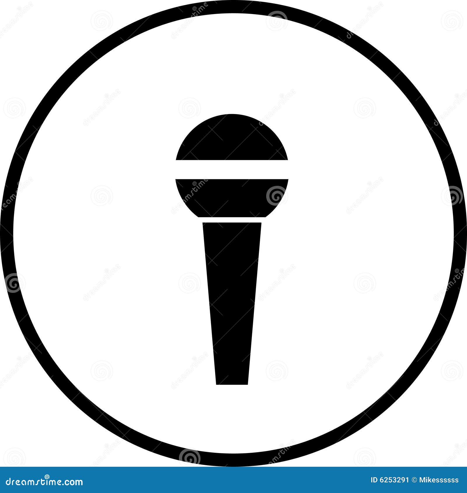 Símbolo do microfone ilustração do vetor. Ilustração de punho - 6253291