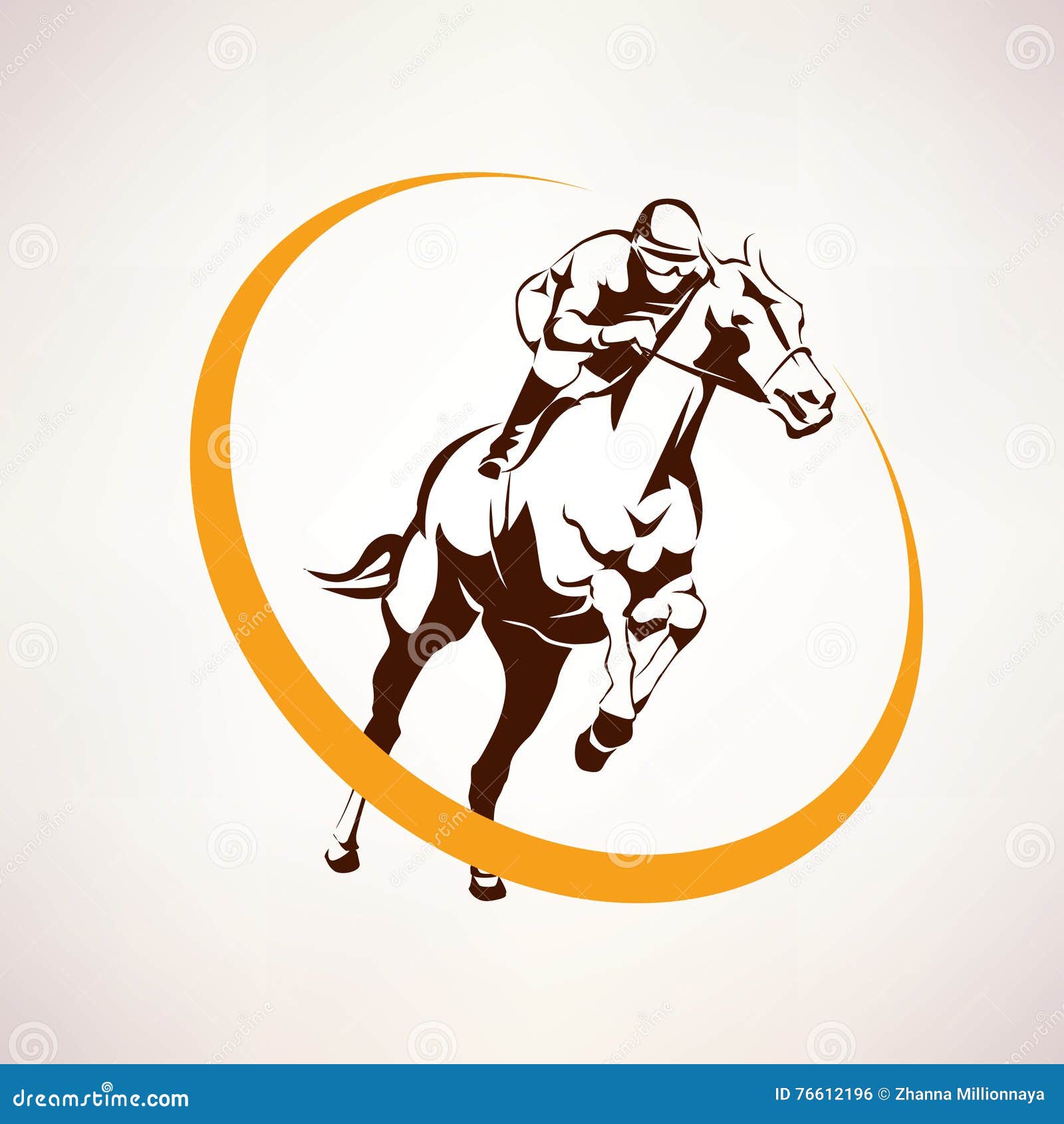 Símbolo Estilizado Da Corrida De Cavalos Ilustração do Vetor ...