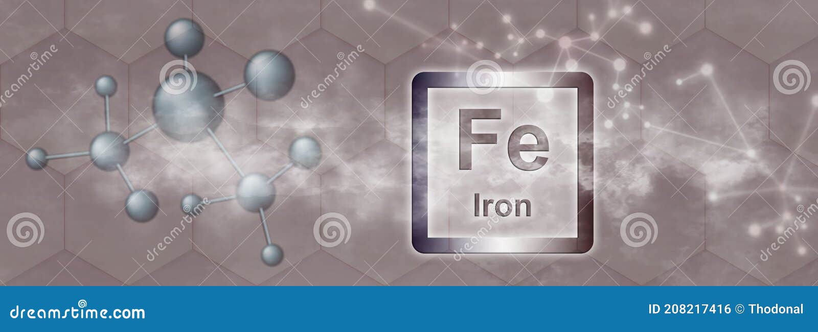 Símbolo Fe. Elemento Químico De Ferro Ilustração Stock - Ilustração de ...