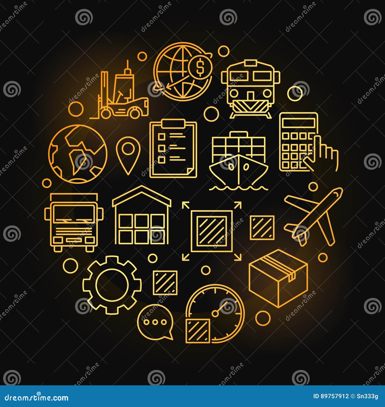 Símbolo Global Da Logística Ilustração do Vetor - Ilustração de receba ...