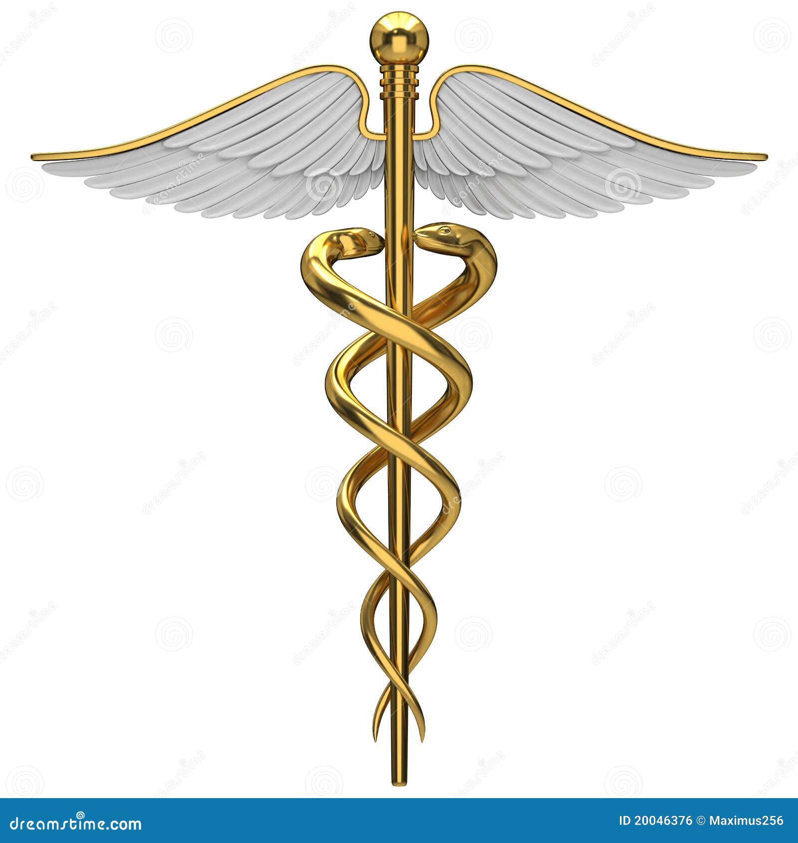 Símbolo Médico Del Caduceo De Oro Stock de ilustración - Ilustración de ...