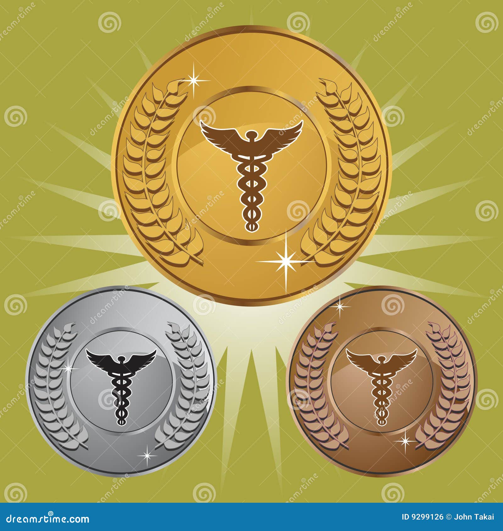 Símbolo Médico Do Caduceus - Jogo De 3 Ilustração do Vetor - Ilustração ...