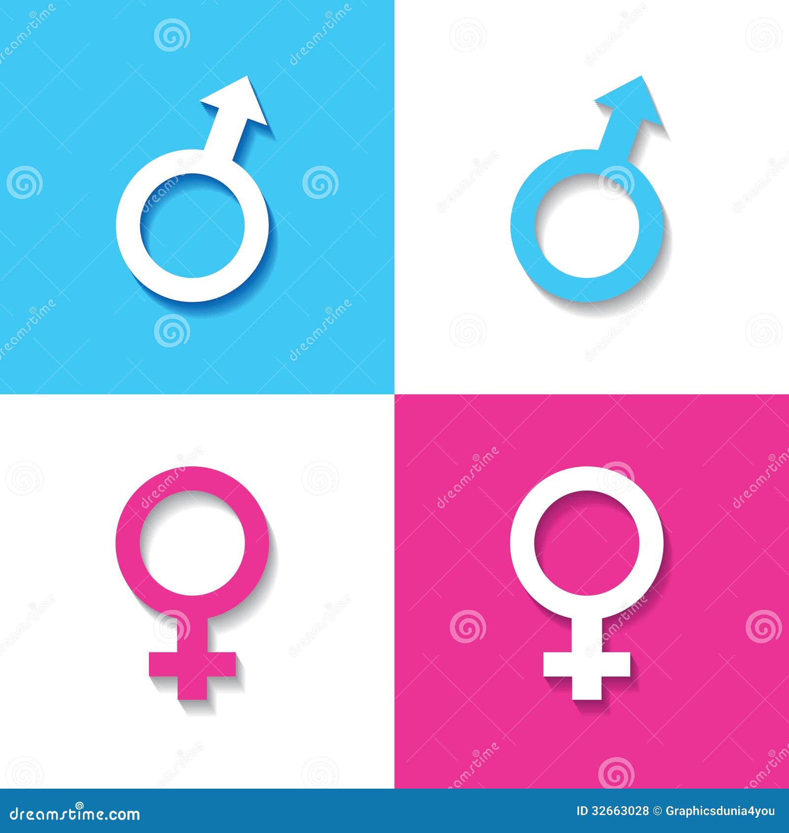 Símbolo masculino e fêmea ilustração do vetor. Ilustração de sinal ...