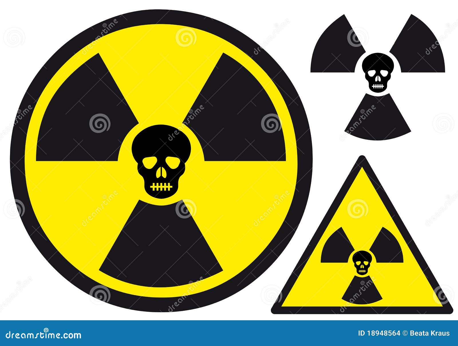 Símbolo nuclear com crânio ilustração do vetor. Ilustração de ...