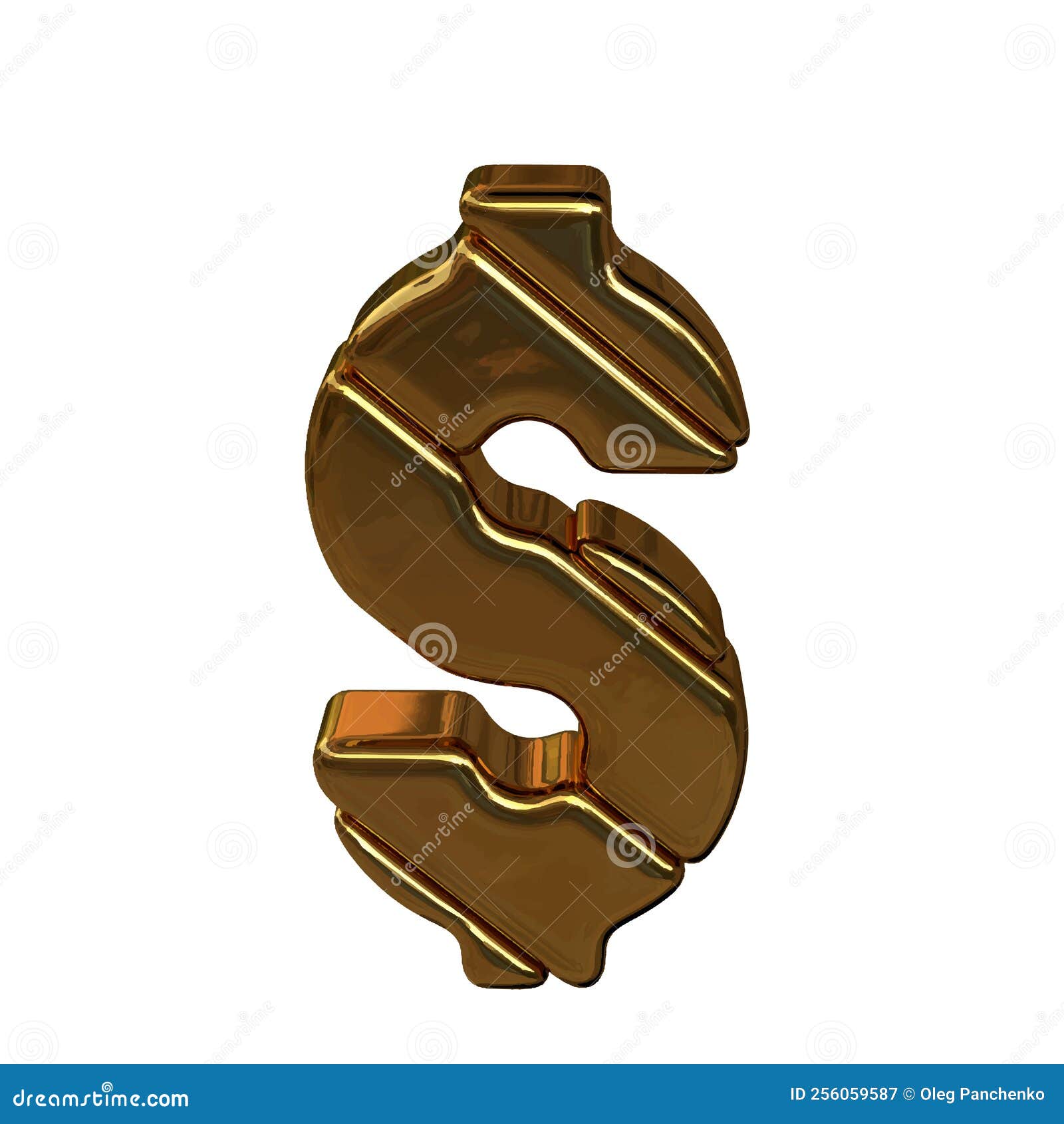 Símbolo Oro 3d Hecho De Lingote Ilustración del Vector - Ilustración de ...